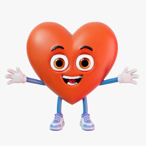 modelo 3d Personaje de dibujos animados de corazón - TurboSquid 2296739