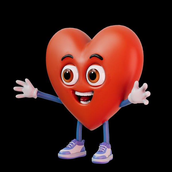 modelo 3d Personaje de dibujos animados de corazón - TurboSquid 2296739