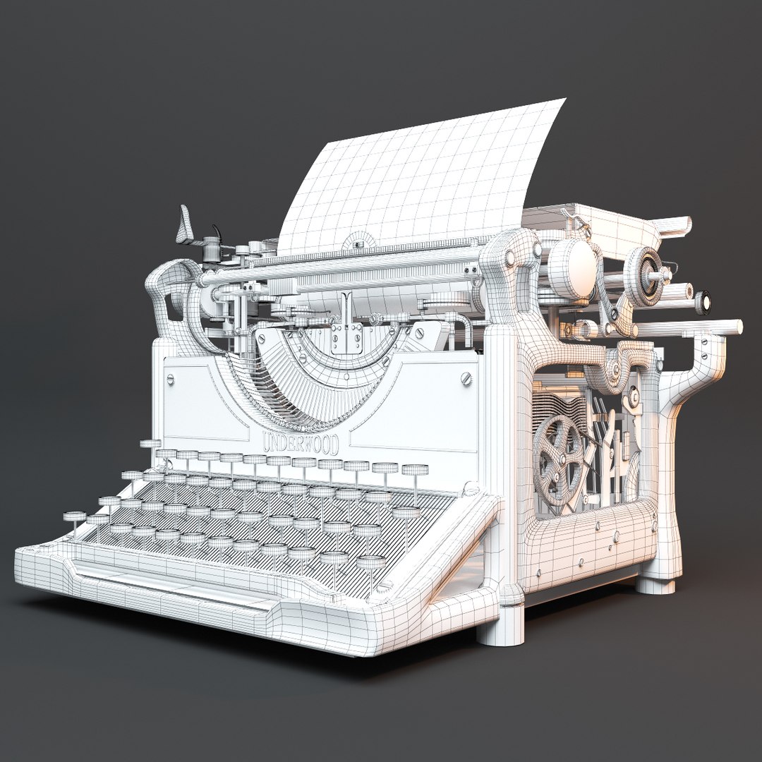 3D Vintage Typewriter Underwood Model - TurboSquid 1202765