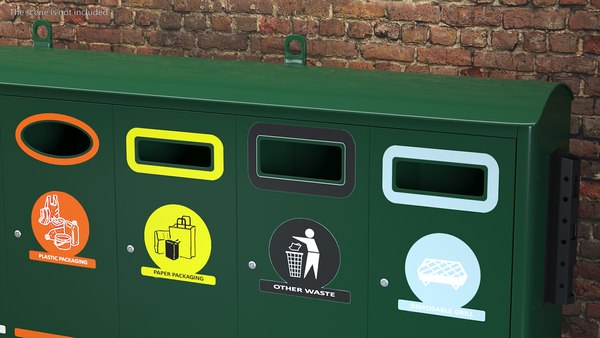3D Public Space Recycling Station - TurboSquid 1821598