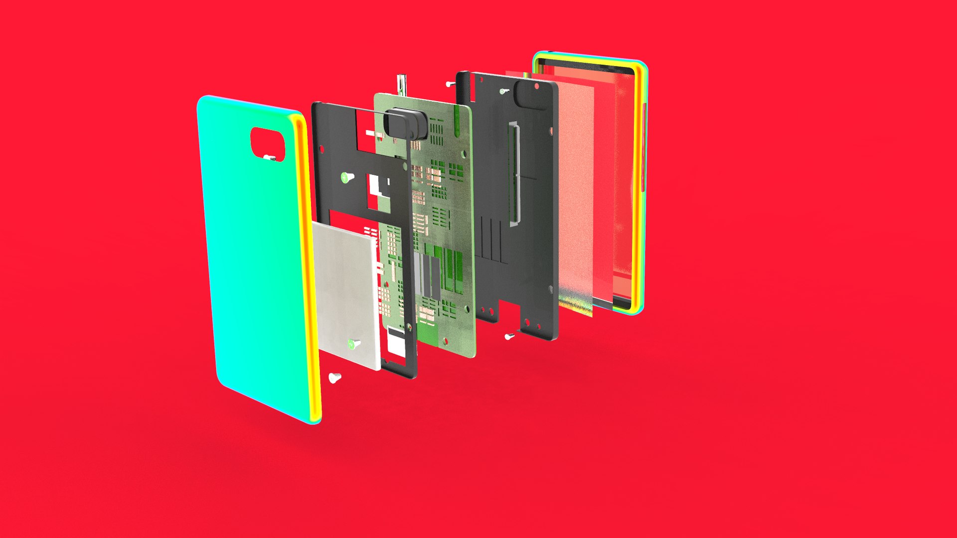 3D Model Exploded Phone - TurboSquid 1410602