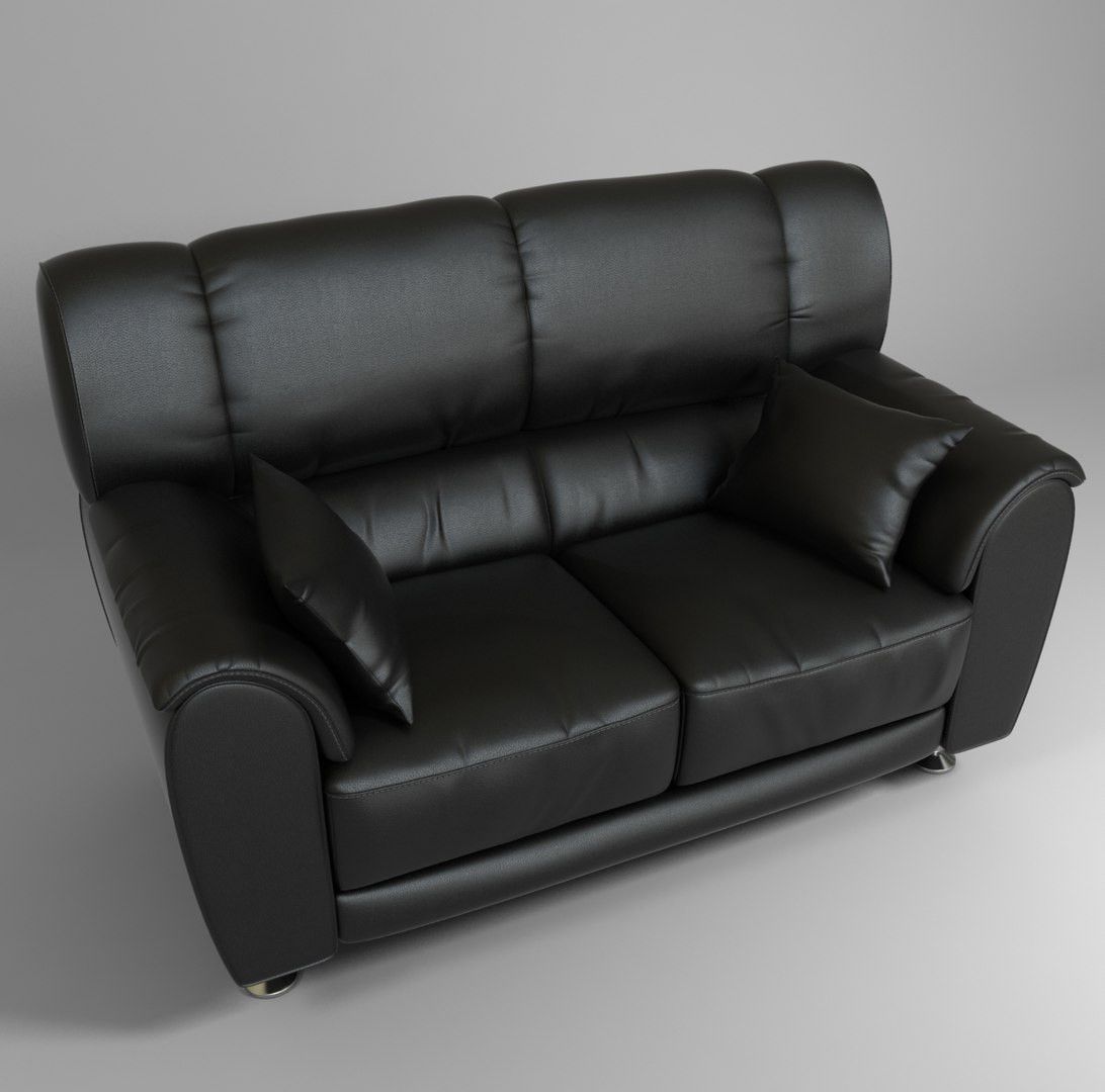 3d Model Leather Sofa