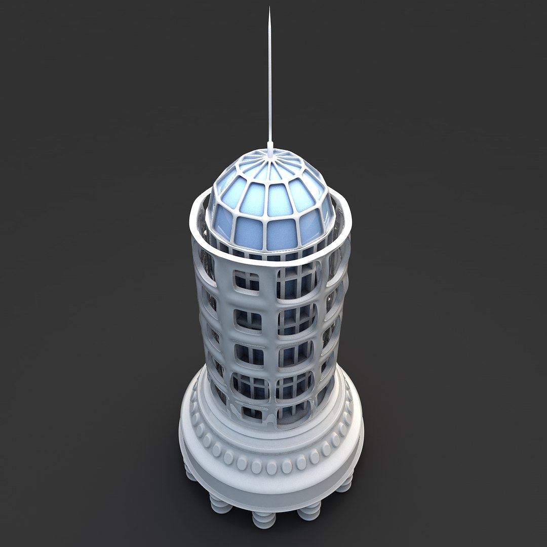 3D modern tower building - TurboSquid 1250906