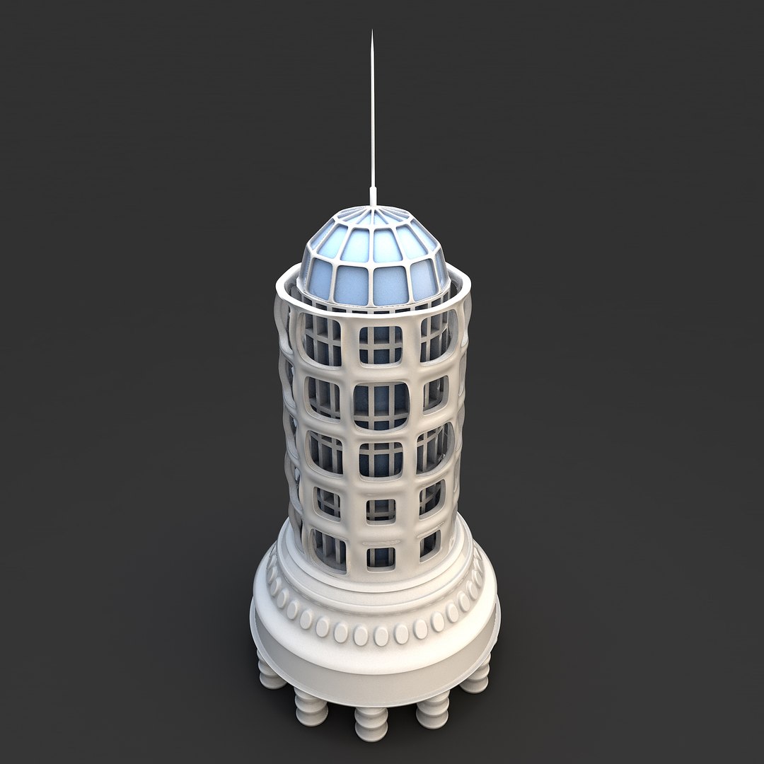 3D modern tower building - TurboSquid 1250906