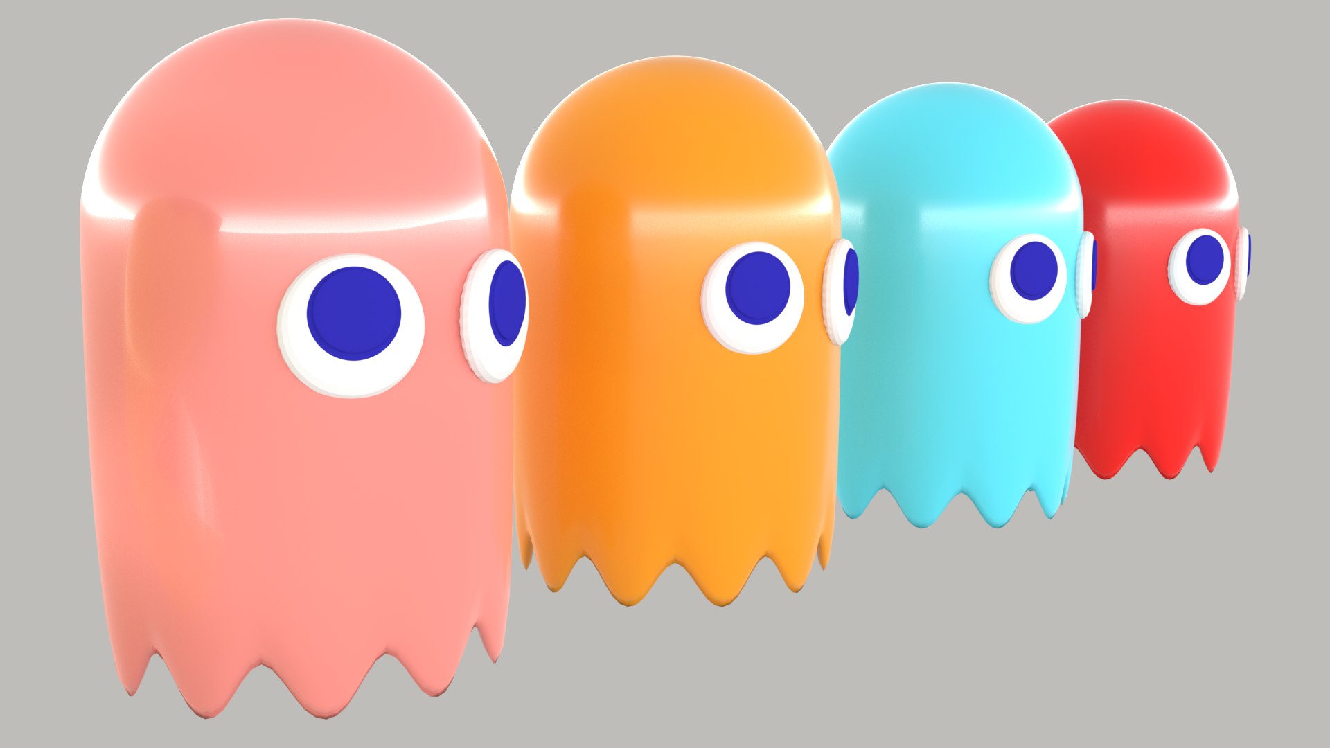 3D Pacman 4 Ghosts - TurboSquid 1374632