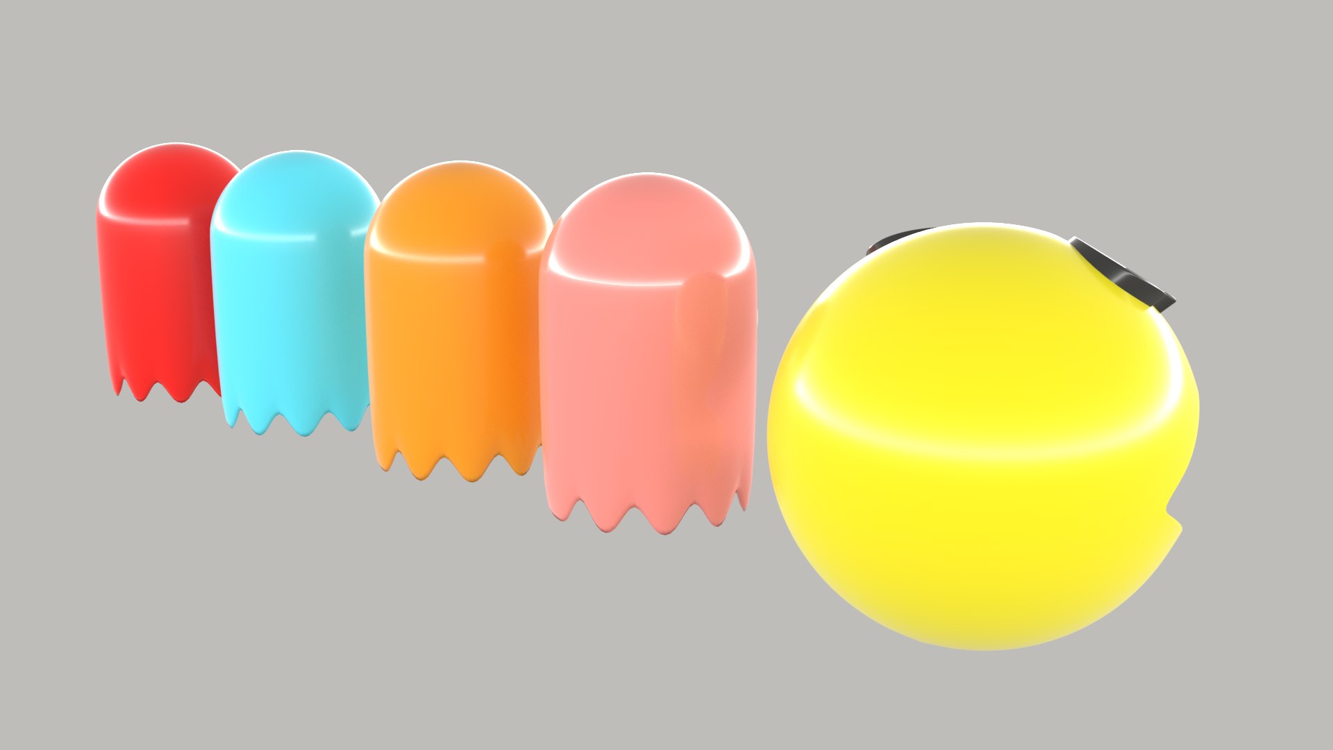 3D Pacman 4 Ghosts - TurboSquid 1374632