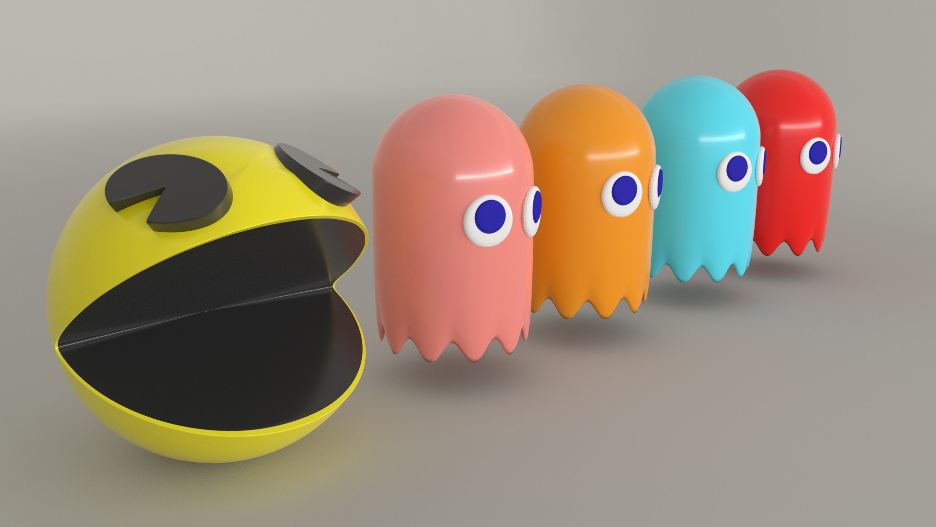 3D Pacman 4 Ghosts - TurboSquid 1374632