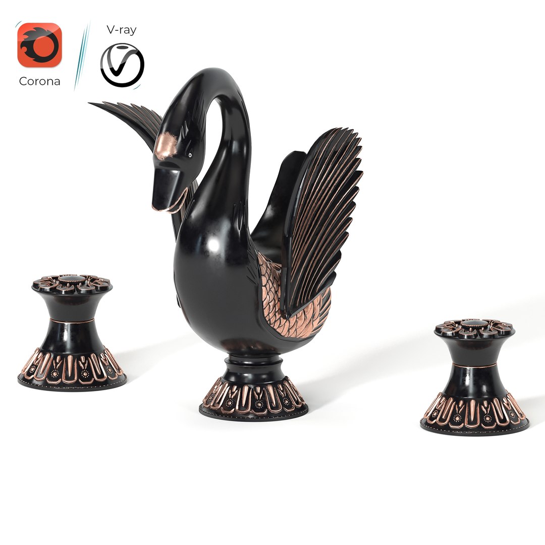 3D model Swan Faucet Black - TurboSquid 2082188