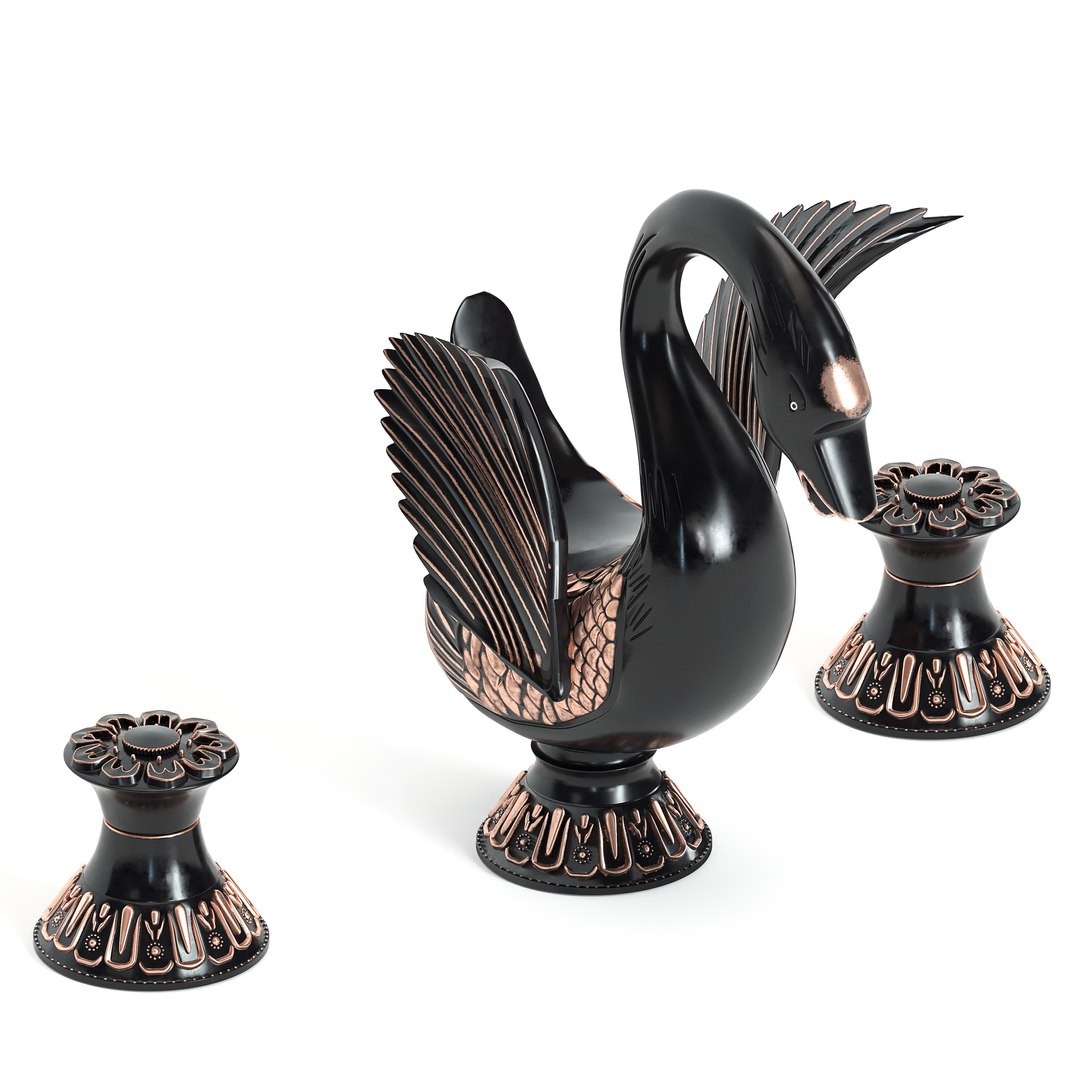 3D model Swan Faucet Black - TurboSquid 2082188
