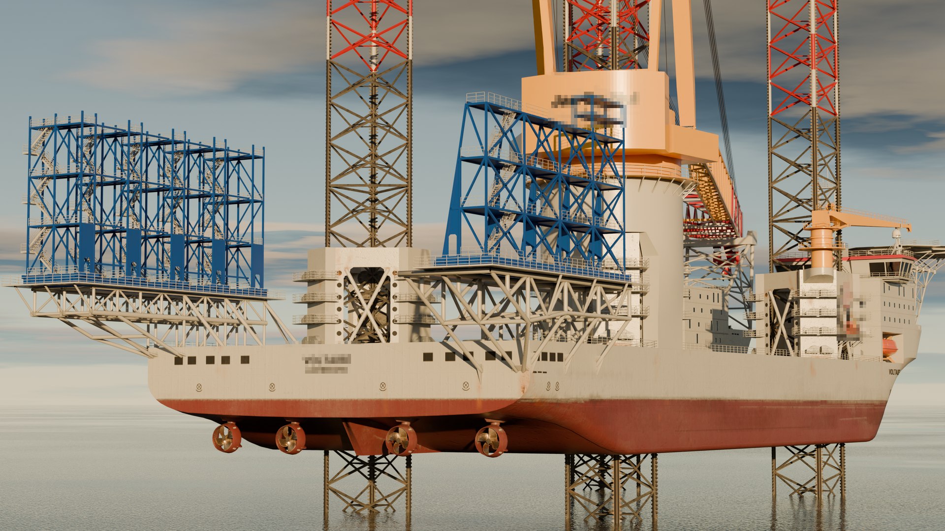 Offshore Construction Jack Up 3D - TurboSquid 2320345