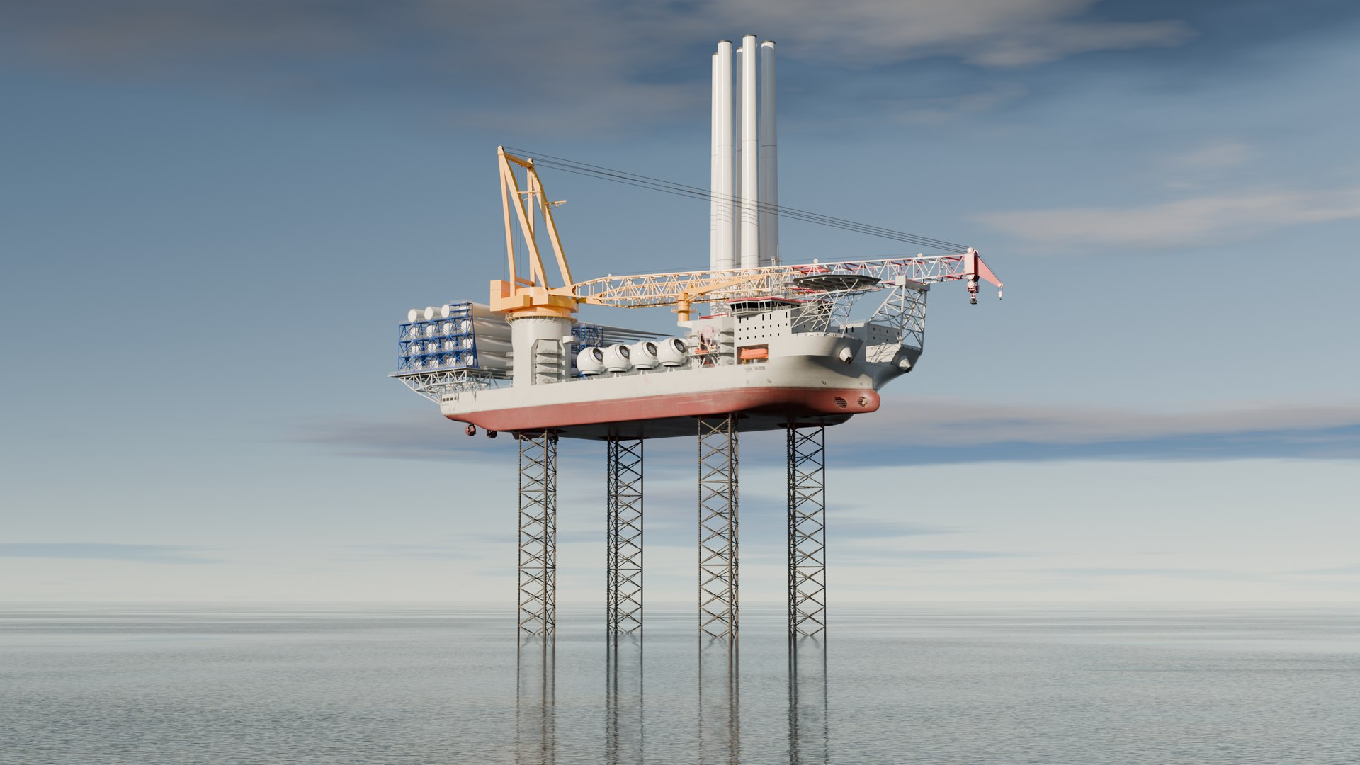 Offshore Construction Jack Up 3D - TurboSquid 2320345