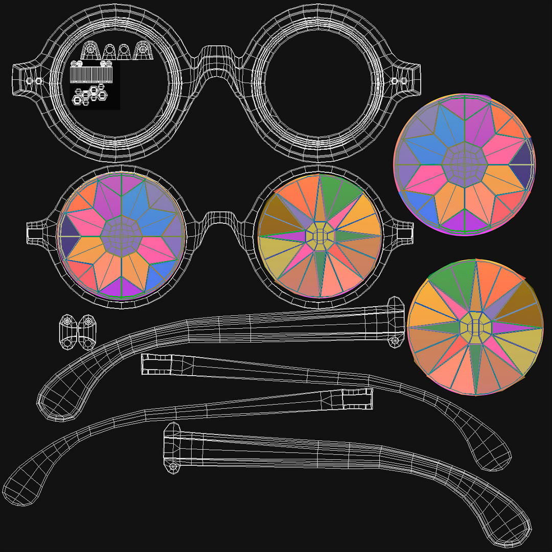3D rainbow glasses shade sunglasses model - TurboSquid 1699020