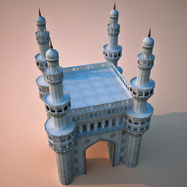 realistic charminar 3d model