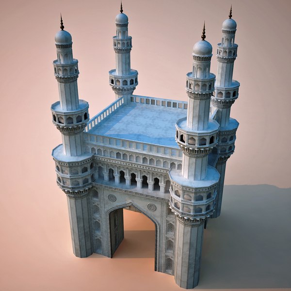 realistic charminar 3d model