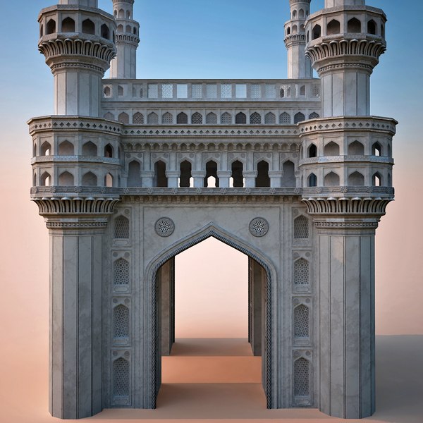 realistic charminar 3d model