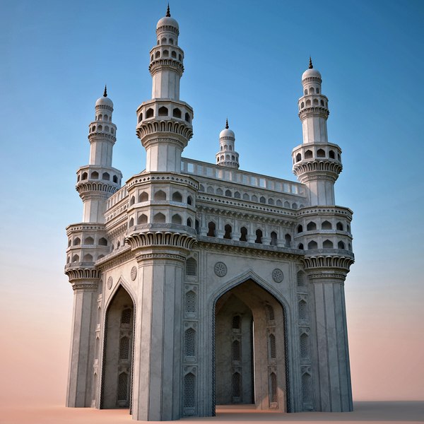 realistic charminar 3d model