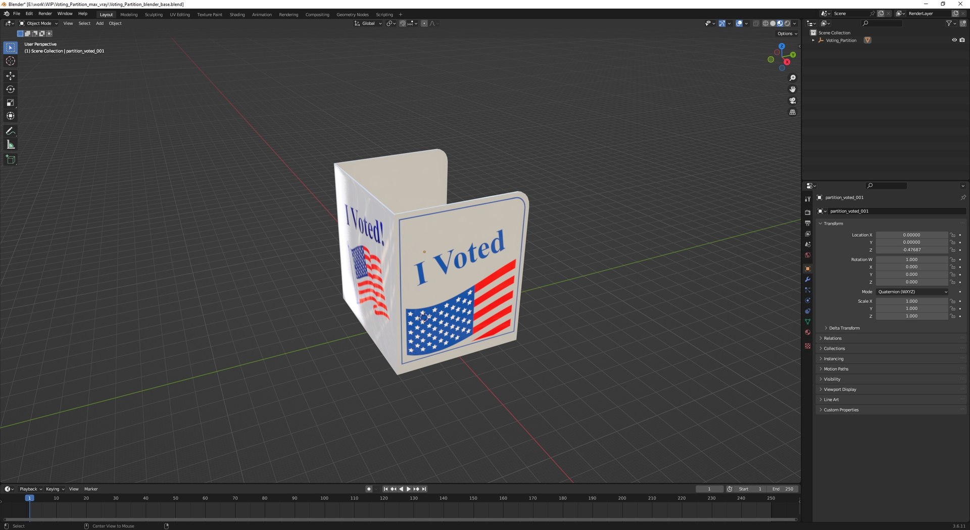 Voting Partition 3D Model - TurboSquid 2307254
