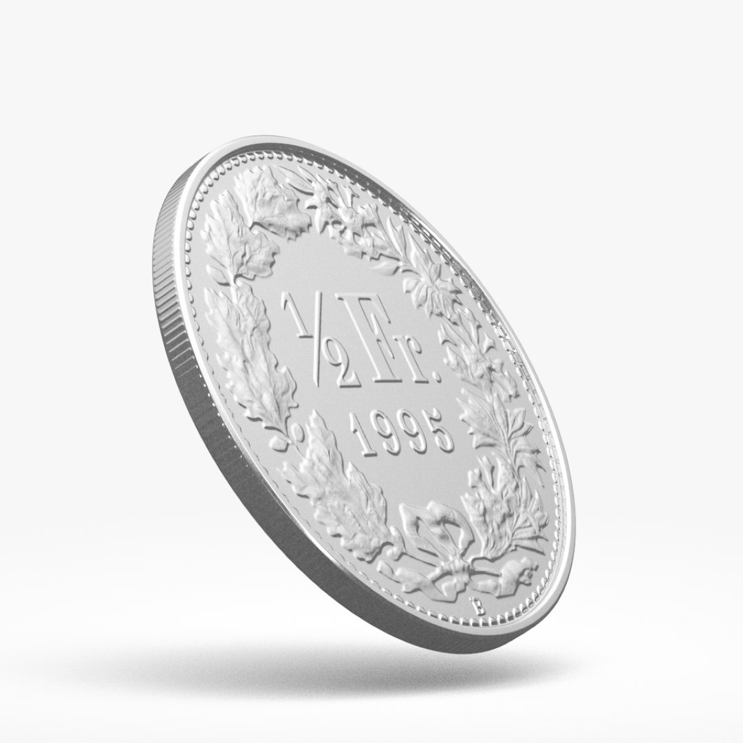 3d Model Half Swiss Frank Coin