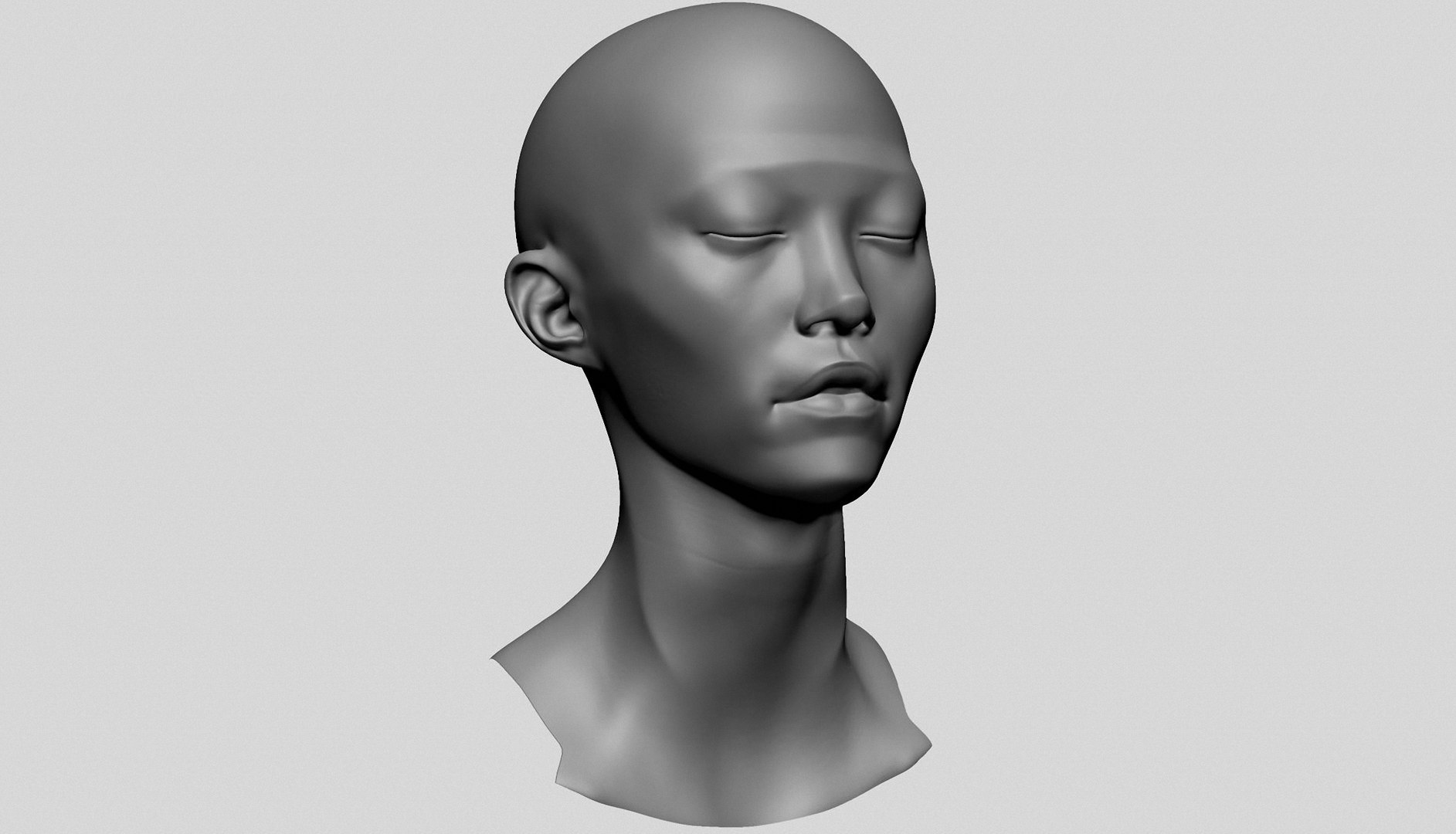 Female Head - Base Anatomy 3D Model - TurboSquid 2199429