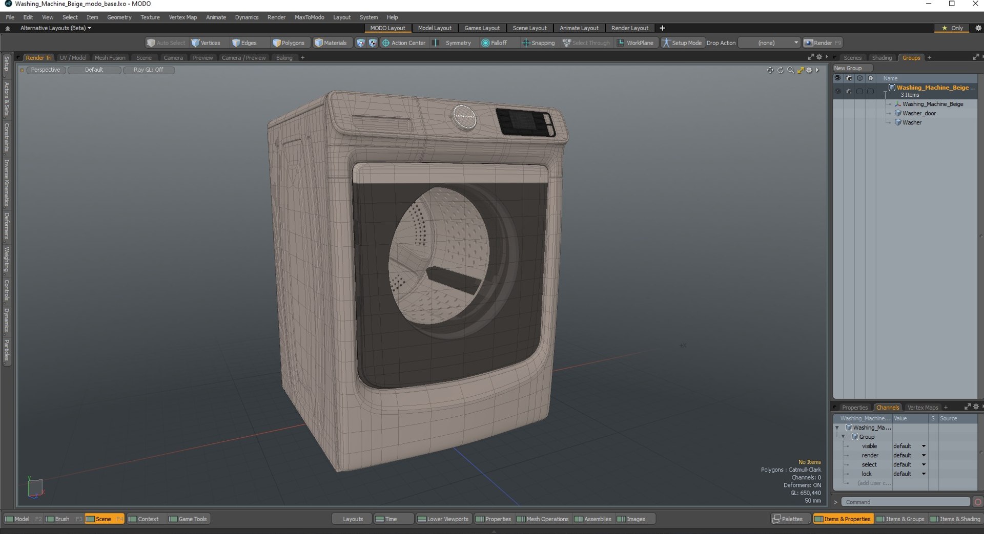 3D Washing Machine Beige Model - TurboSquid 2062941