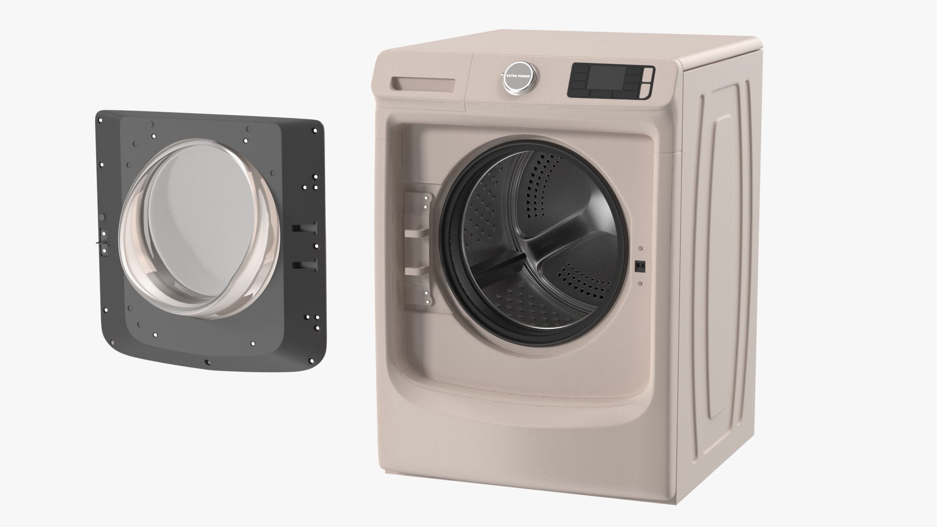3D Washing Machine Beige Model - TurboSquid 2062941