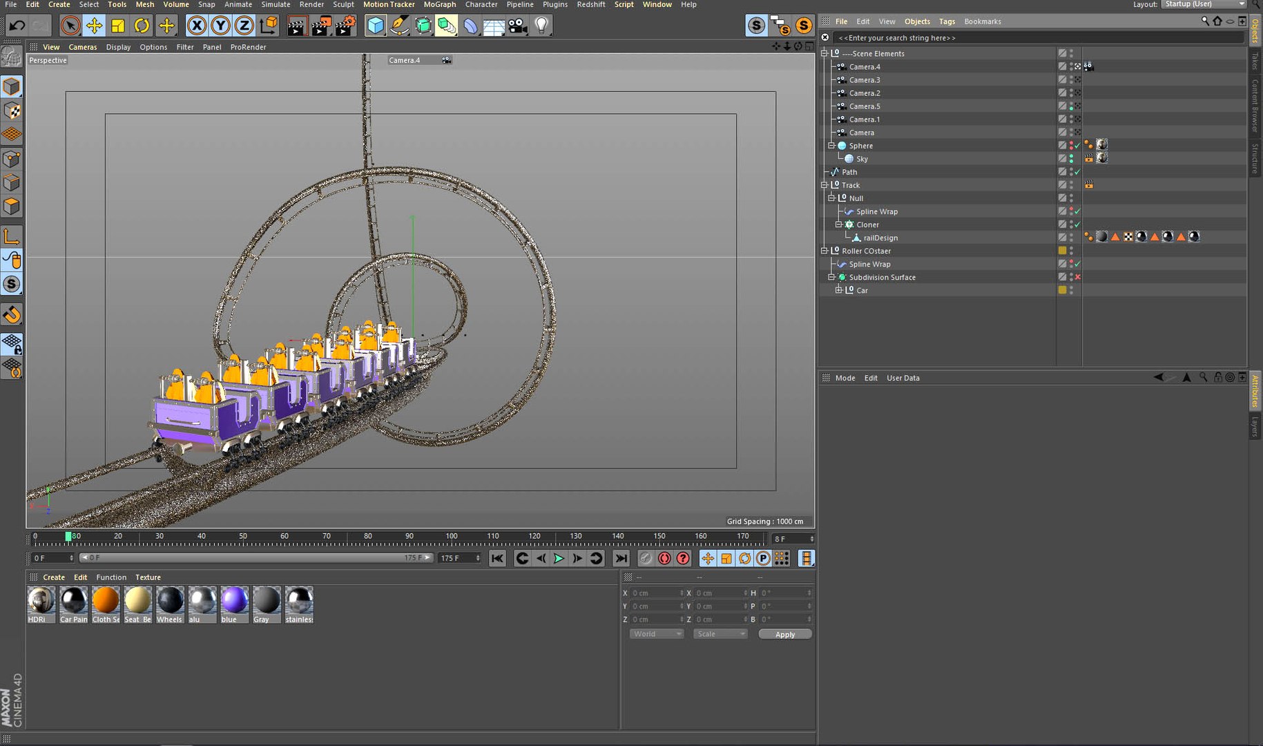 3D Model Roller Coaster Train Animation - TurboSquid 1618241