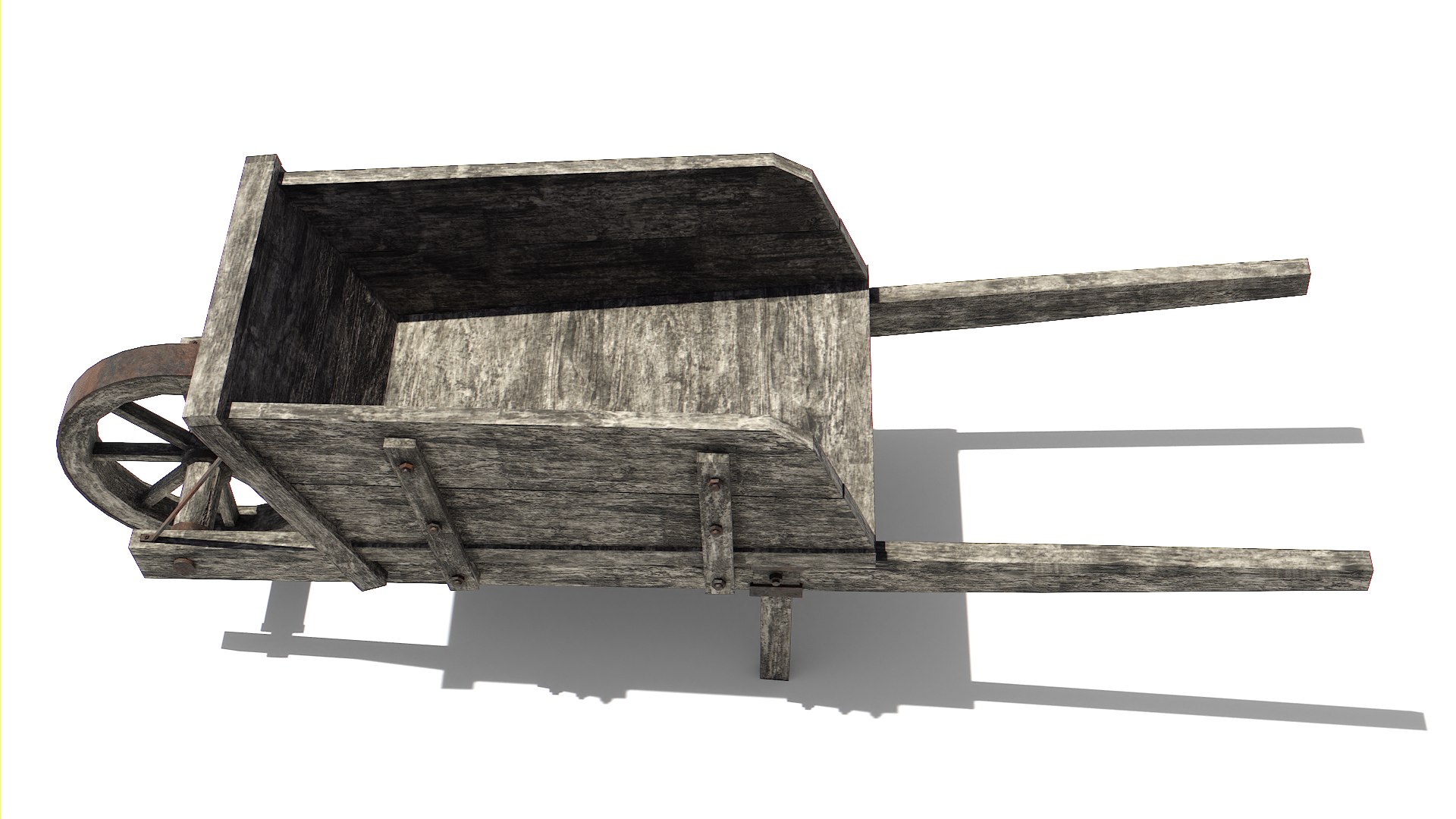 3D Wooden Wheelbarrow - TurboSquid 2114556