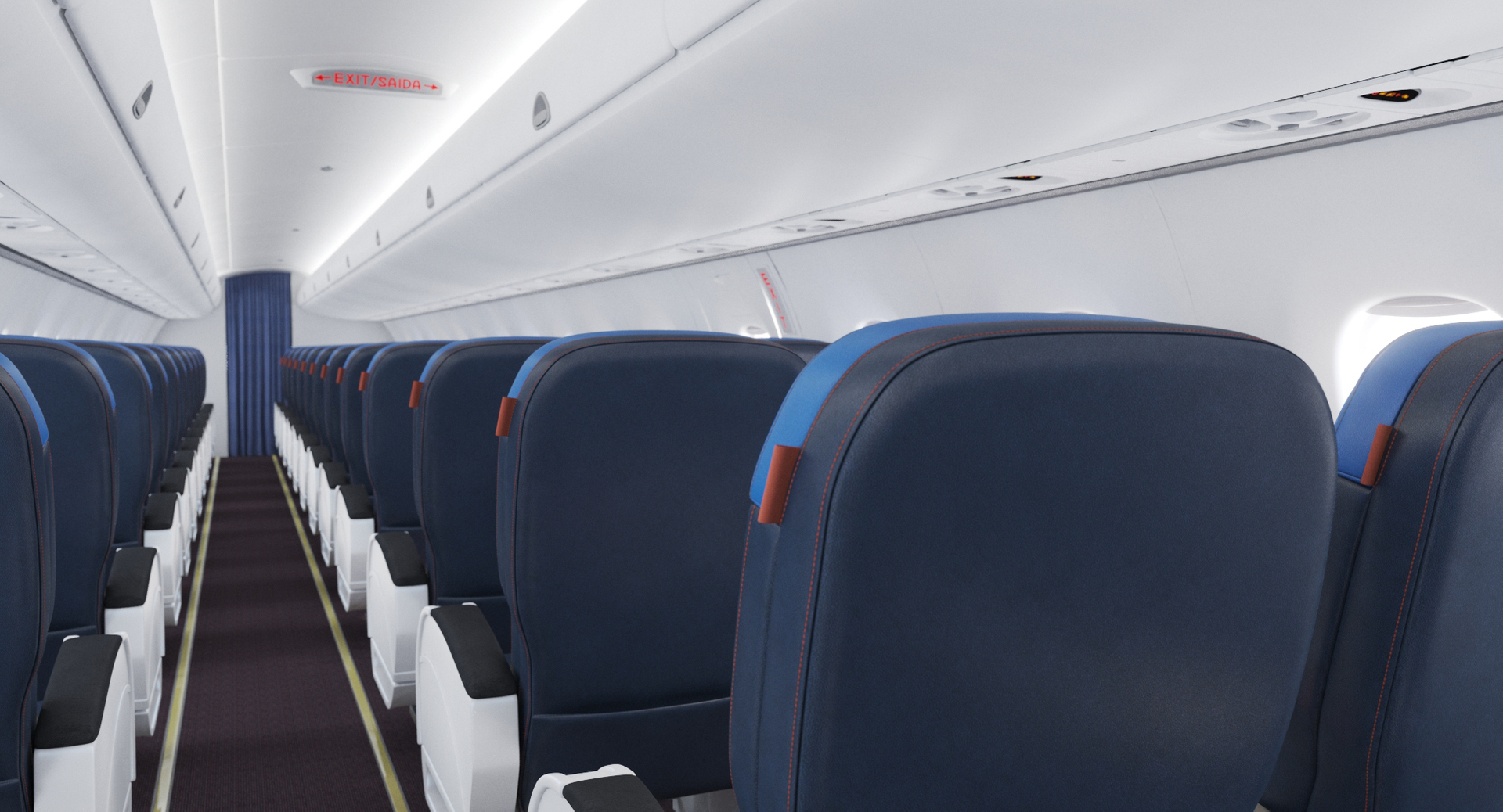 3D Embraer E195 Interior business cabin model - TurboSquid 1791502