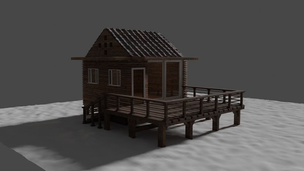 Simple Wooden House 3D model - TurboSquid 2044355