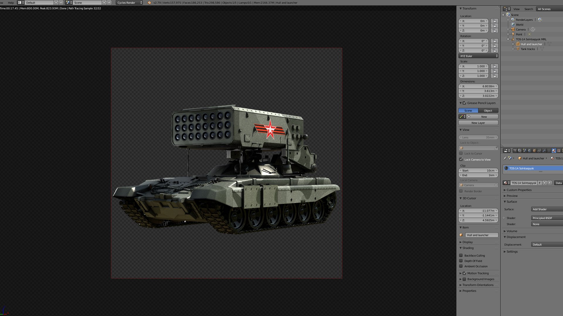 3D model TOS-1A Solntsepyok - TurboSquid 1892412