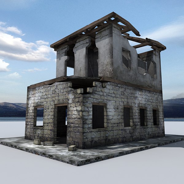 ruin building 3d lwo