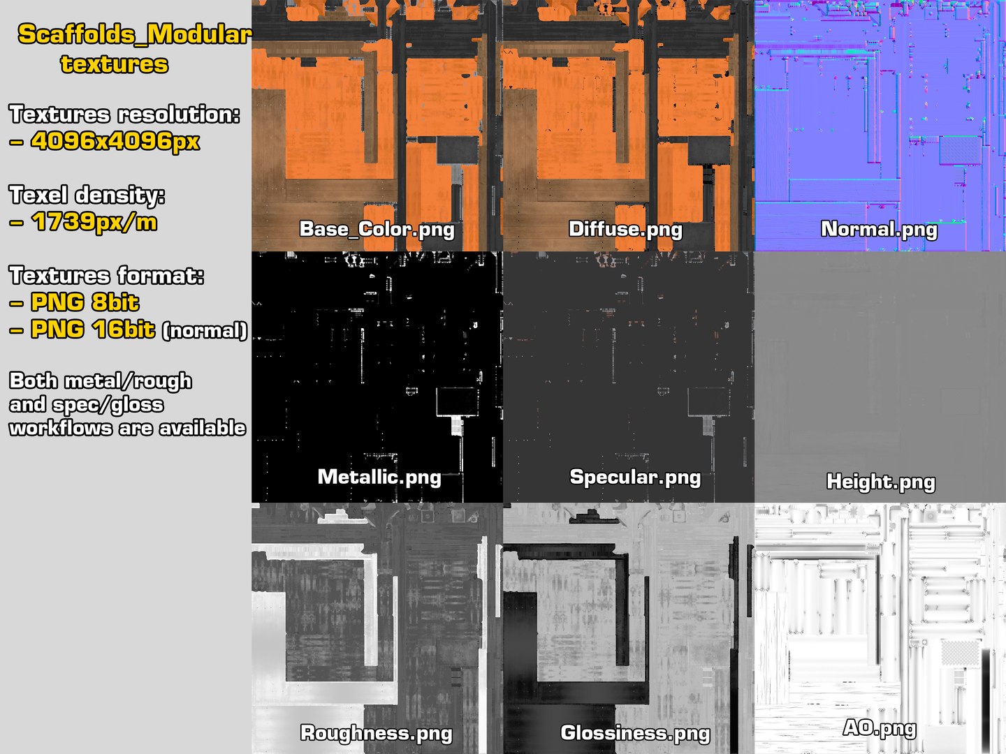 3D Model Scaffolds Modular Collection GameReady LODs - TurboSquid 1993695