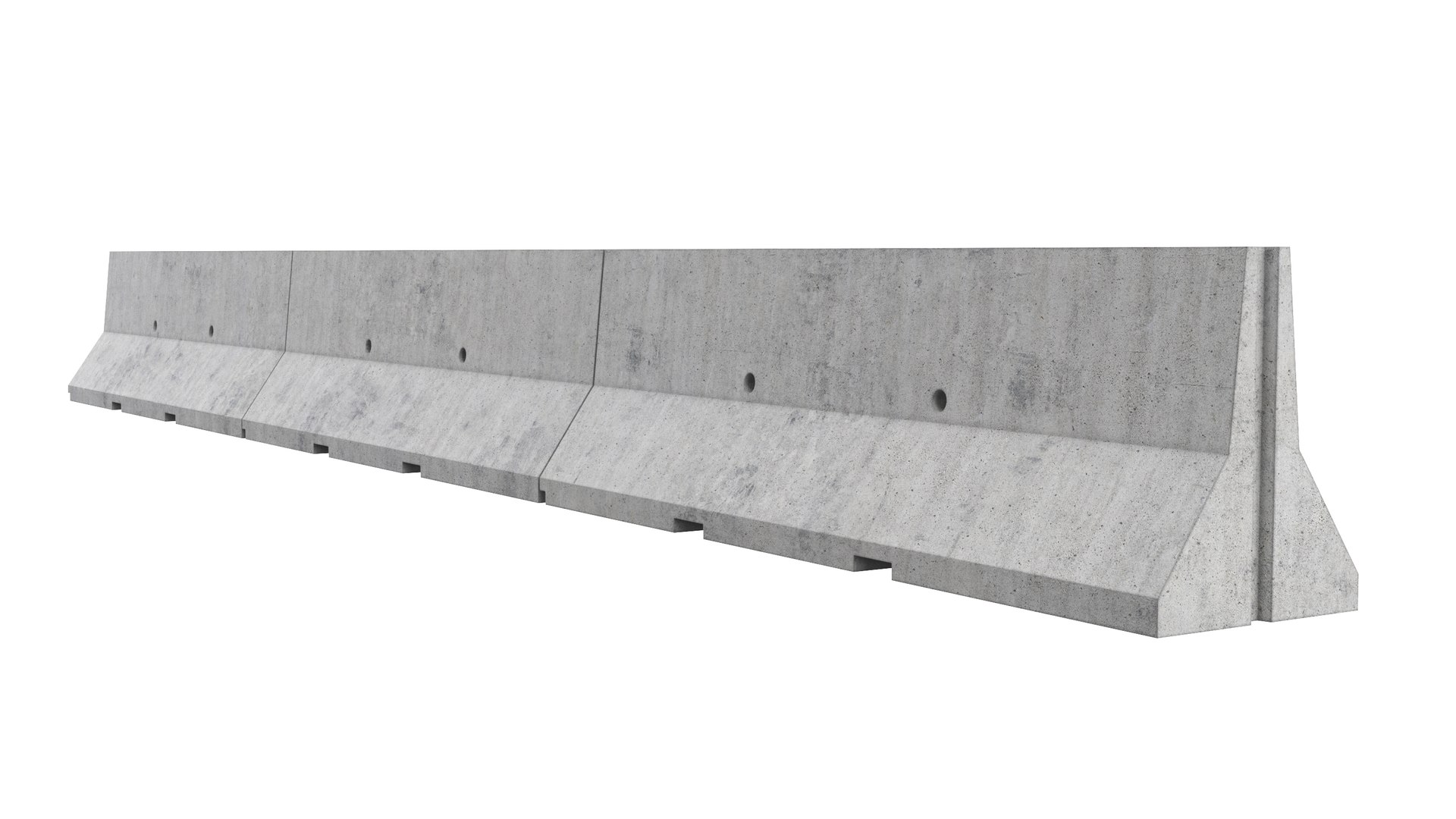 Concrete Barrier Wall 3D Model - TurboSquid 2081370