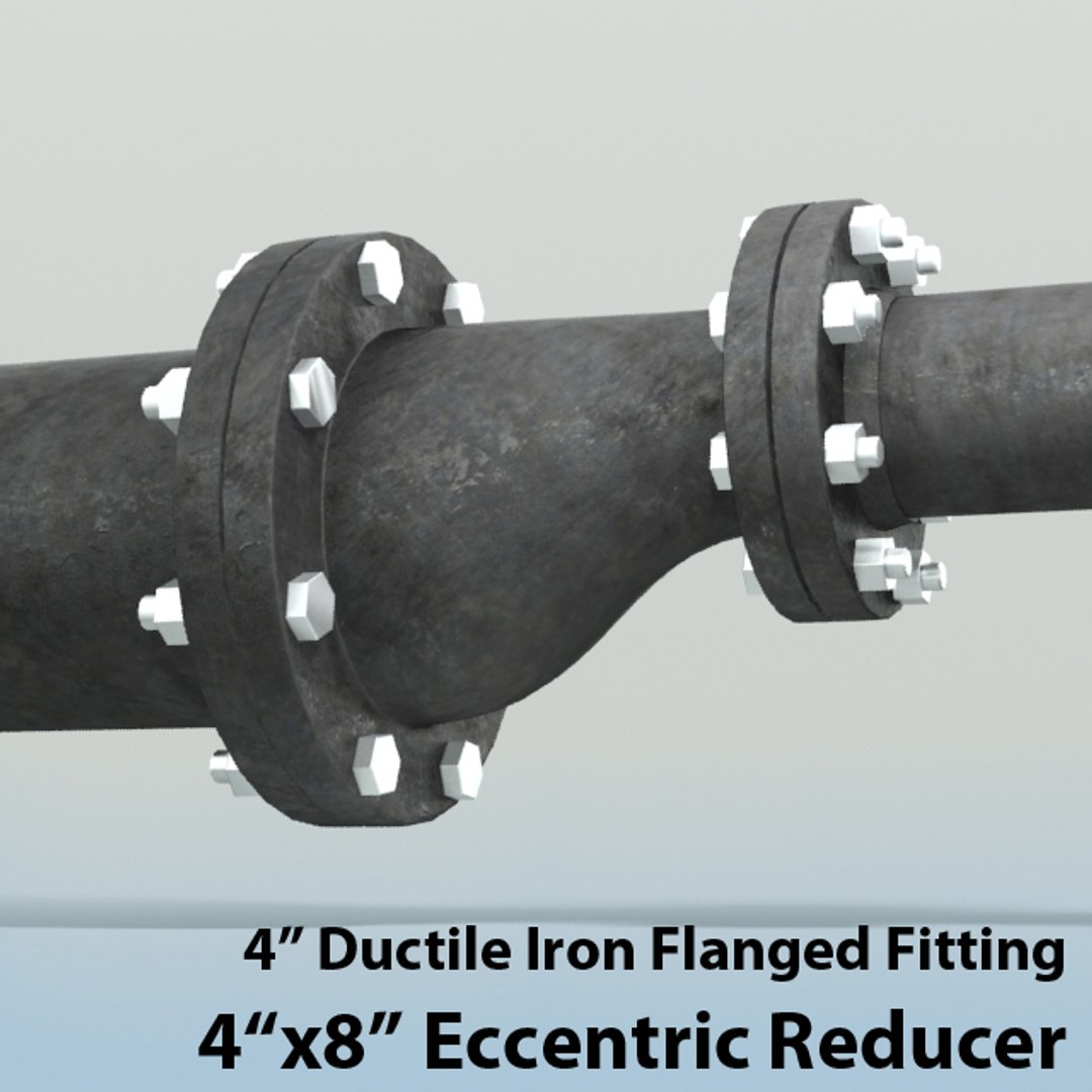 3d 4in eccentric reducer piping model