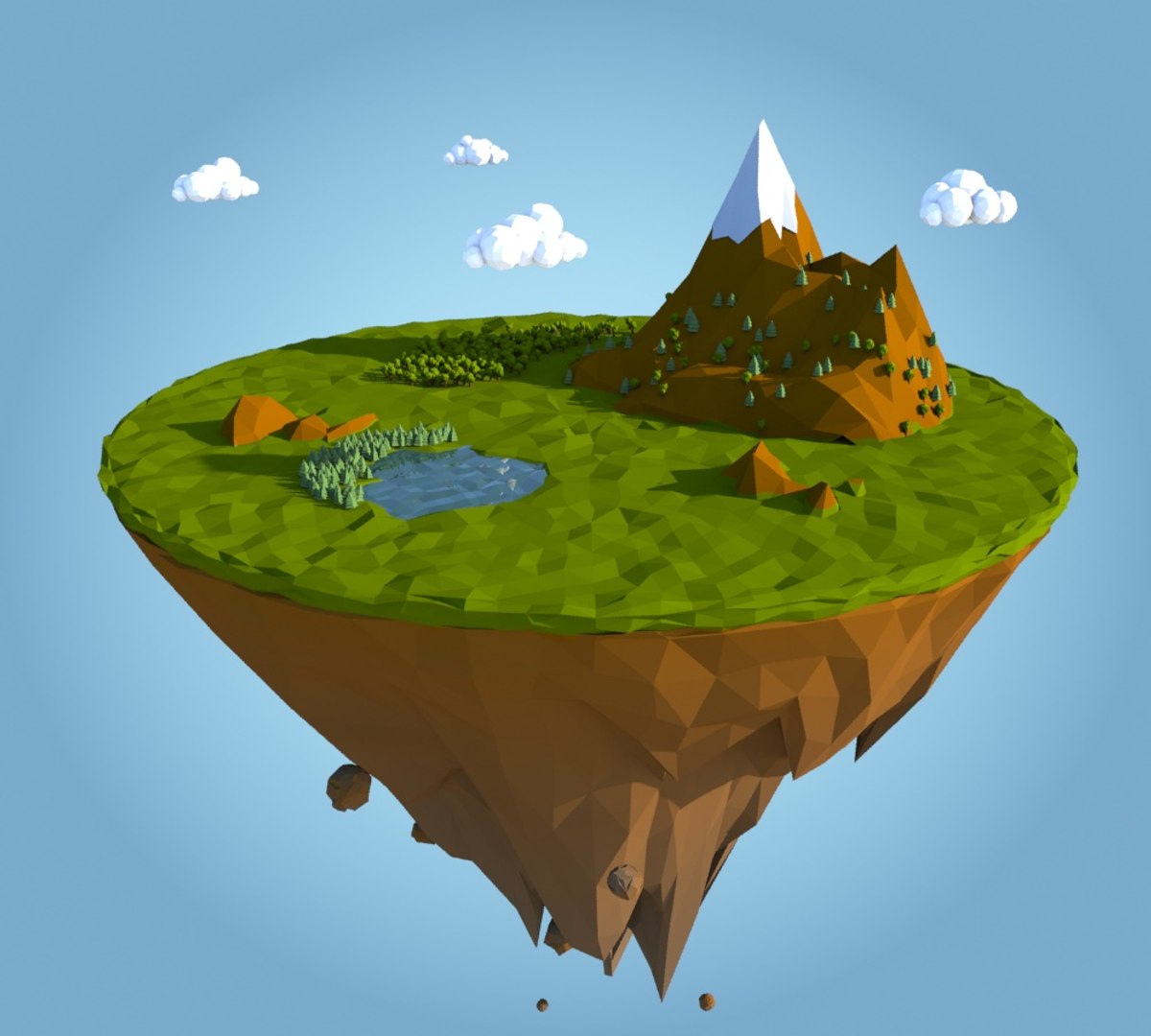 Land Island 3d Obj
