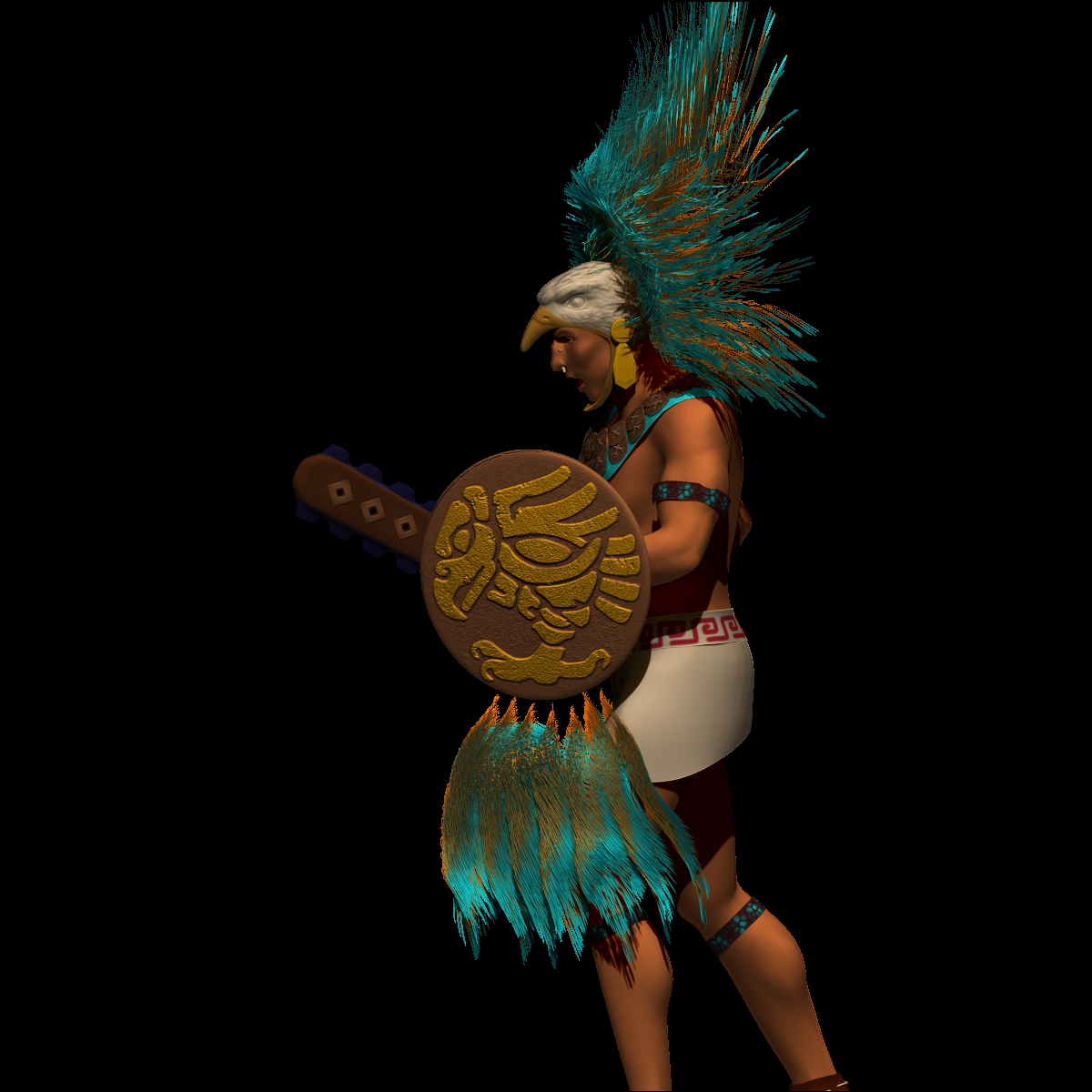 3ds max aztec warrior