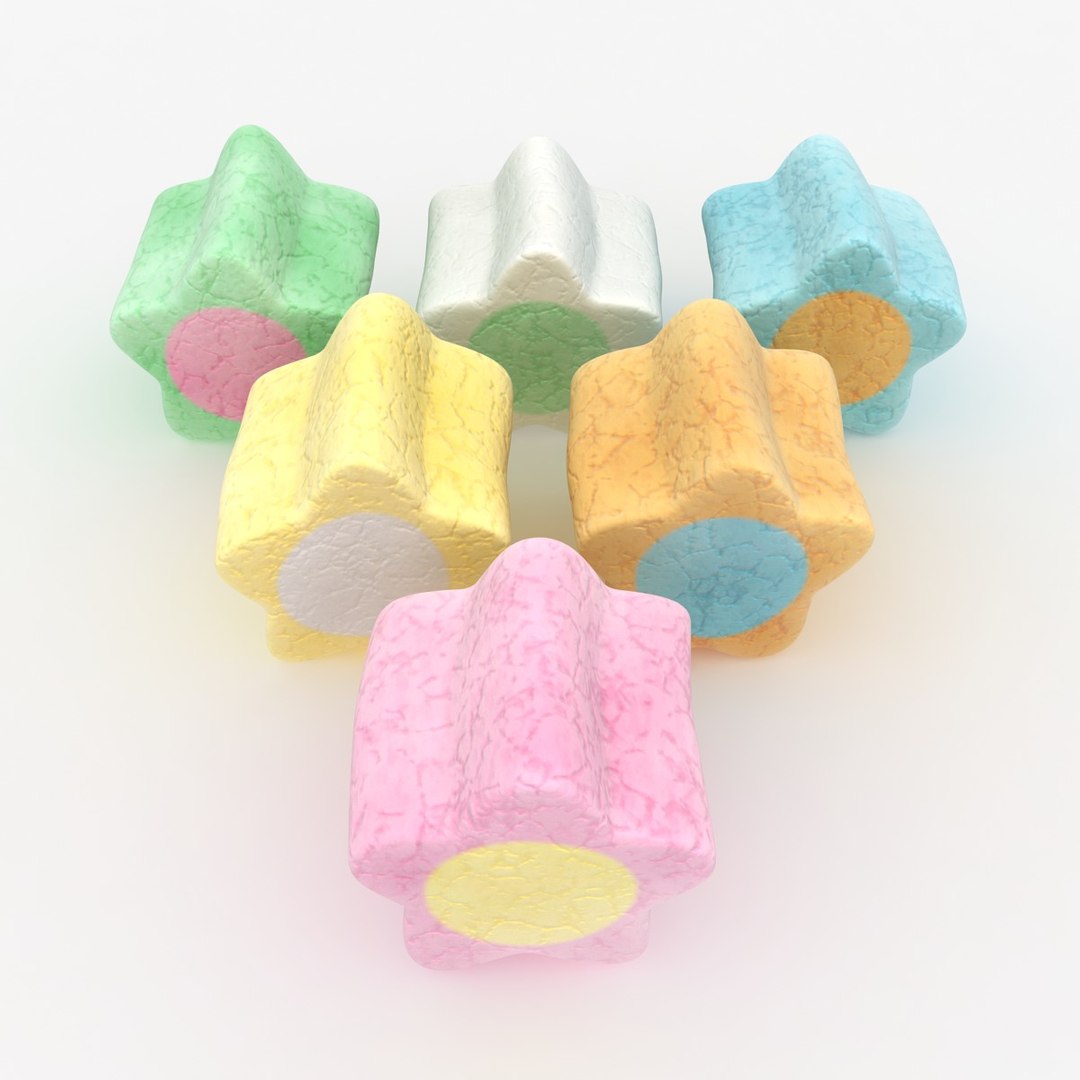3d Model Of Realistic Marshmallow Set V2