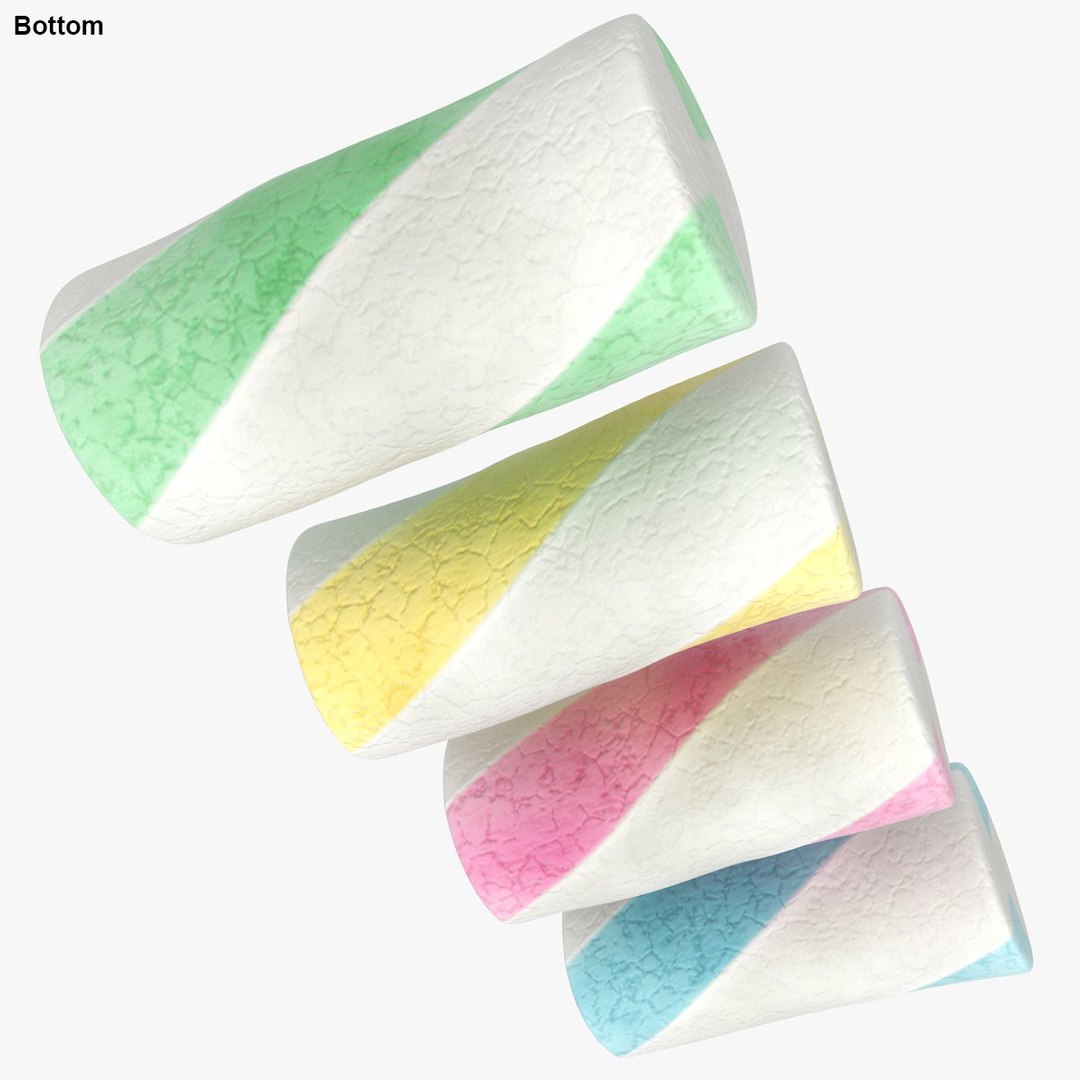 3d Model Of Realistic Marshmallow Set V2