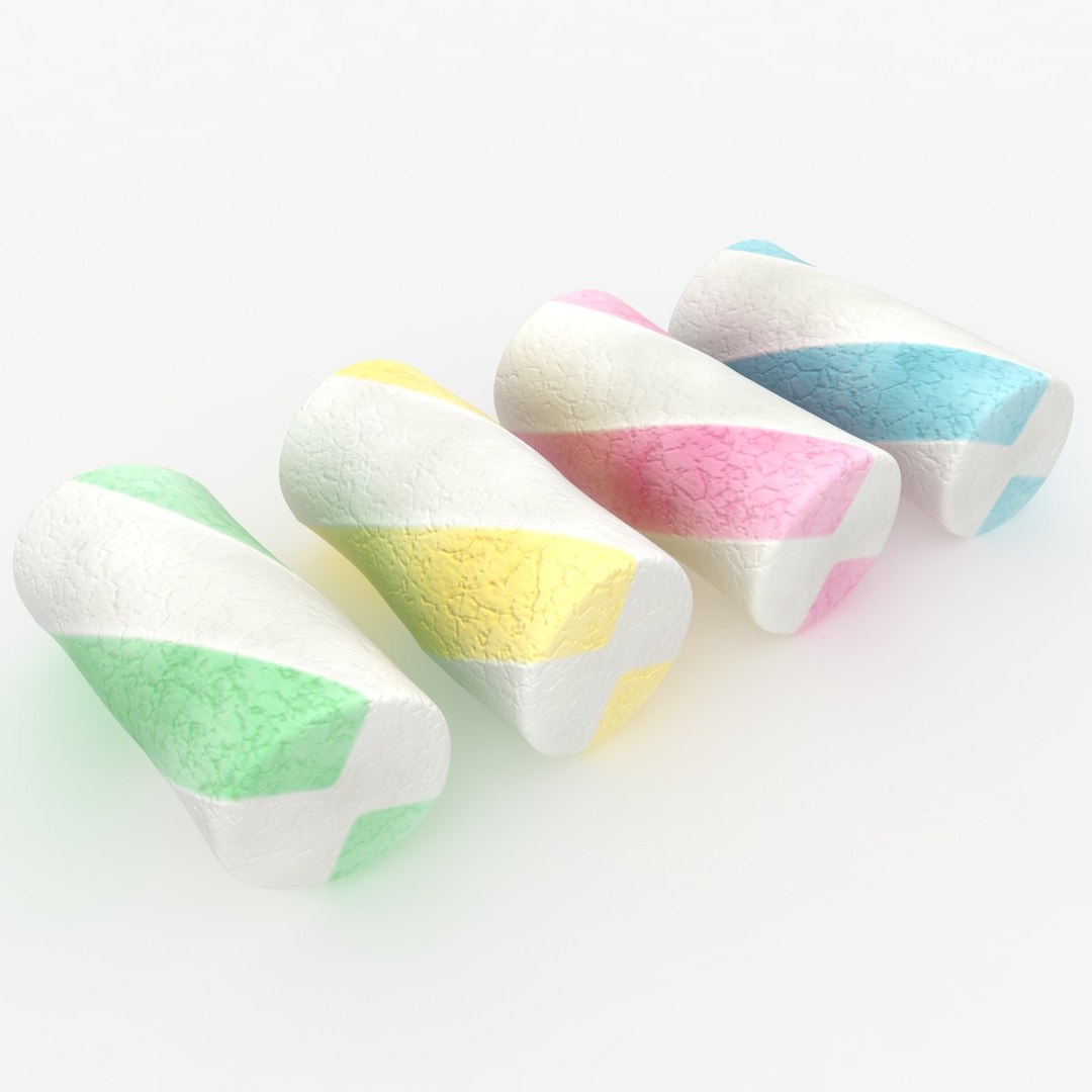 3d Model Of Realistic Marshmallow Set V2