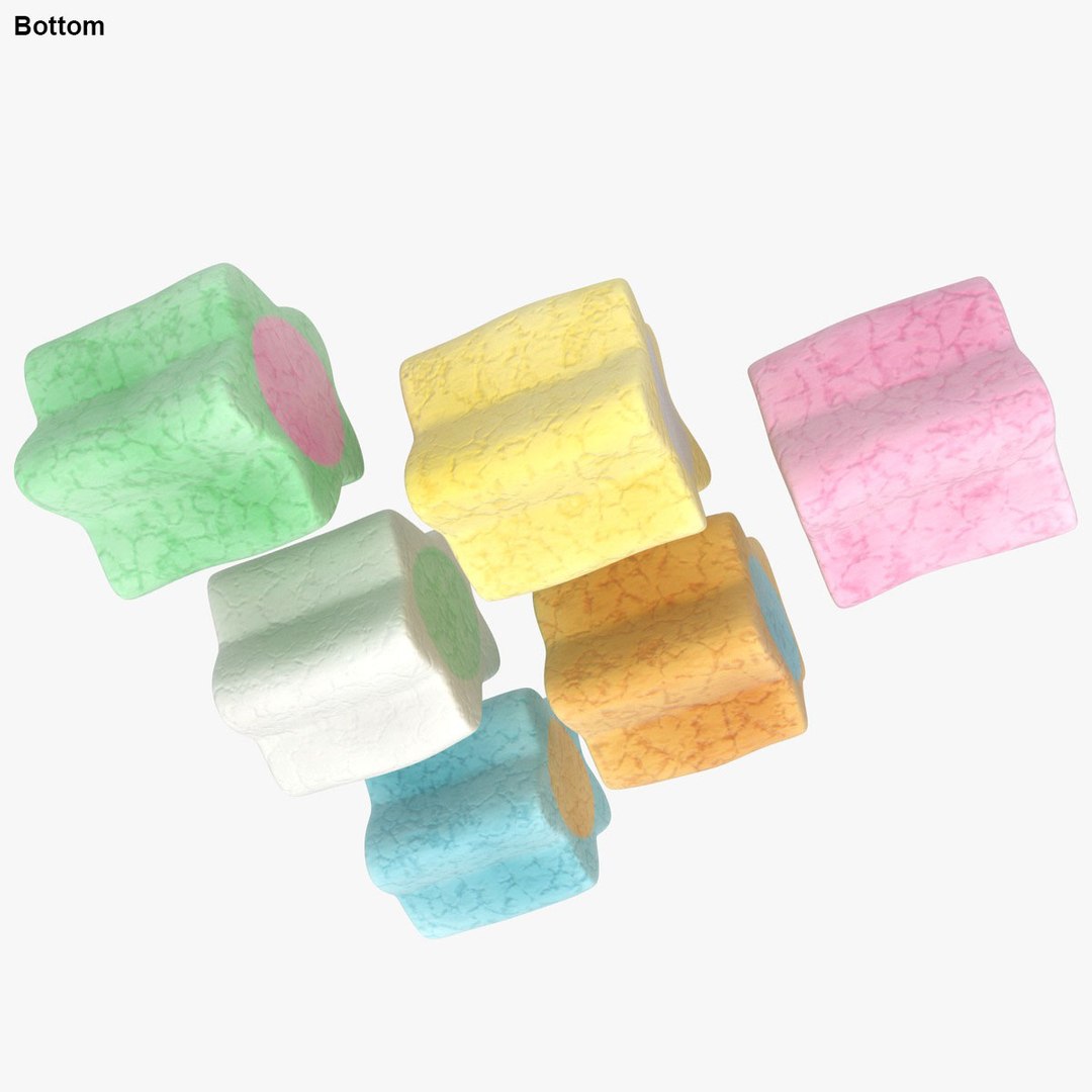 3d Model Of Realistic Marshmallow Set V2