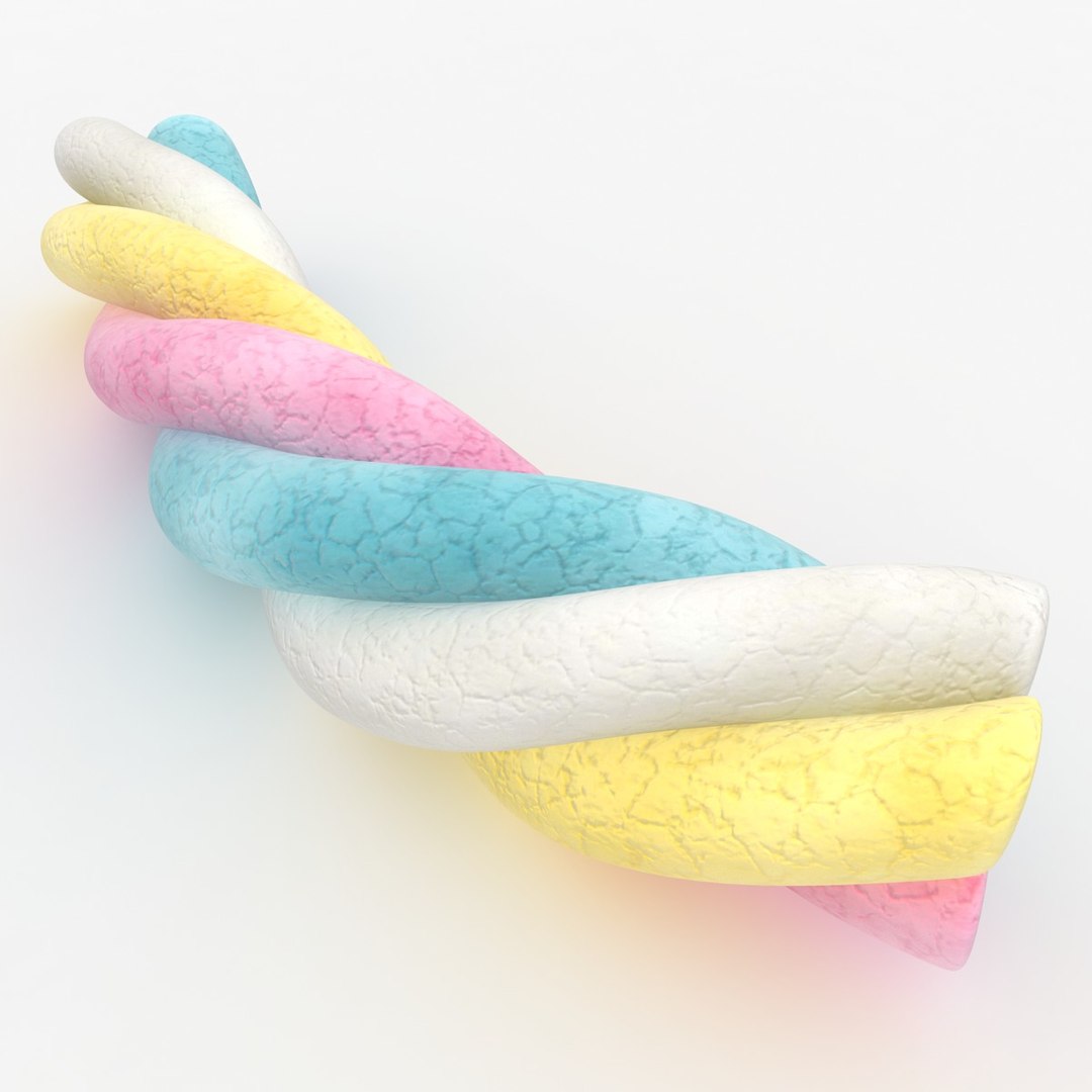 3d Model Of Realistic Marshmallow Set V2