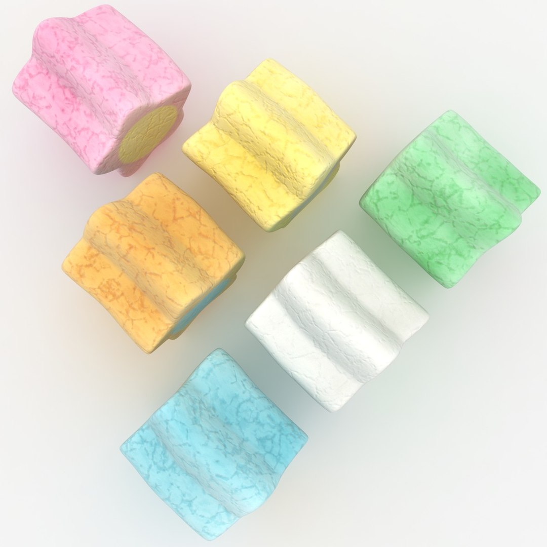 3d Model Of Realistic Marshmallow Set V2