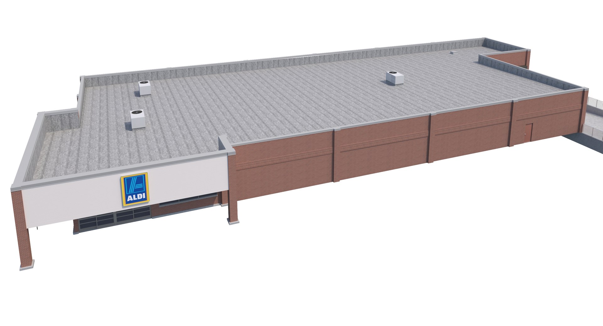 3D Exterior Retail Aldi Grocery Store - TurboSquid 1251734