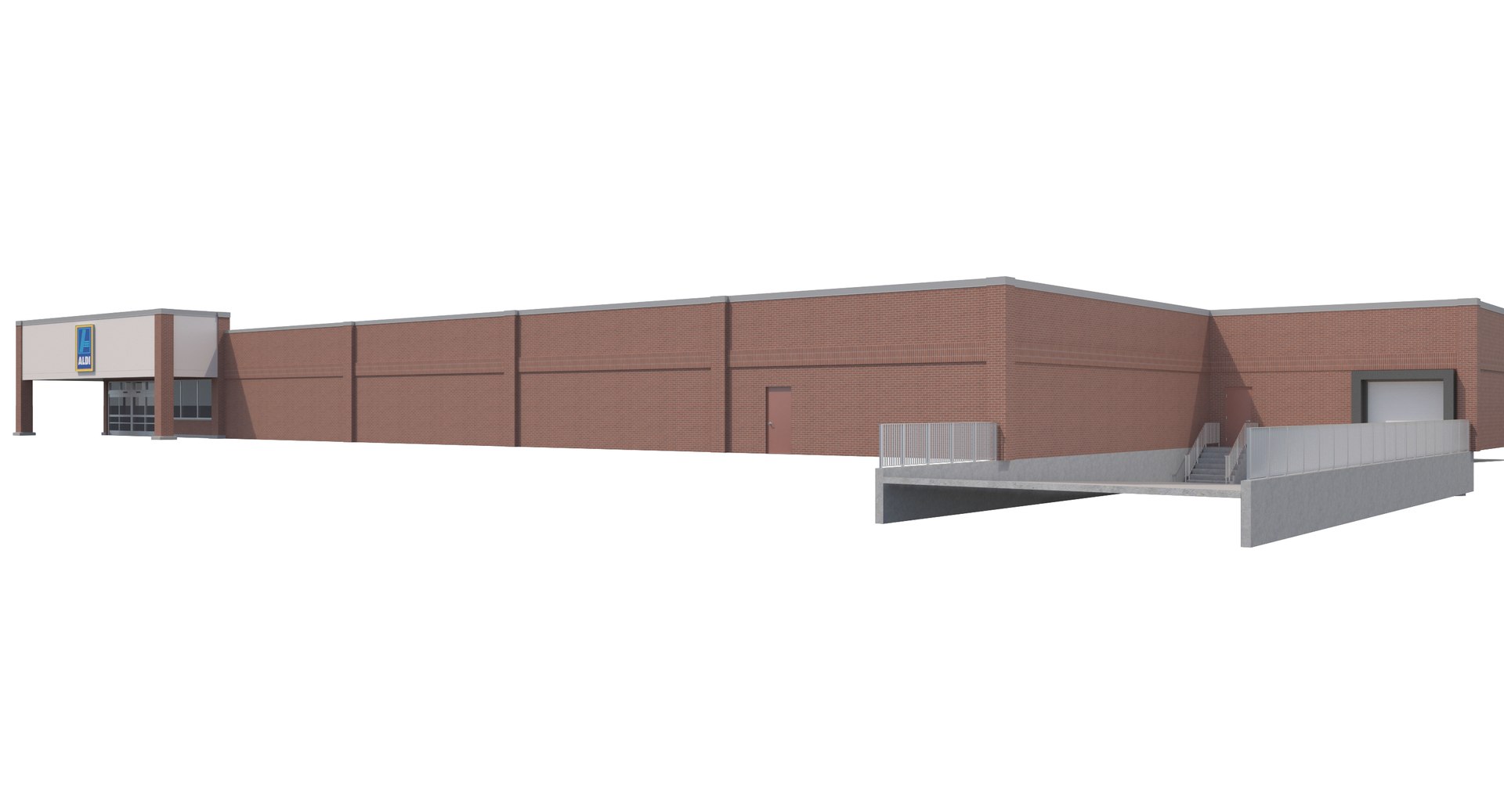 3D Exterior Retail Aldi Grocery Store - TurboSquid 1251734