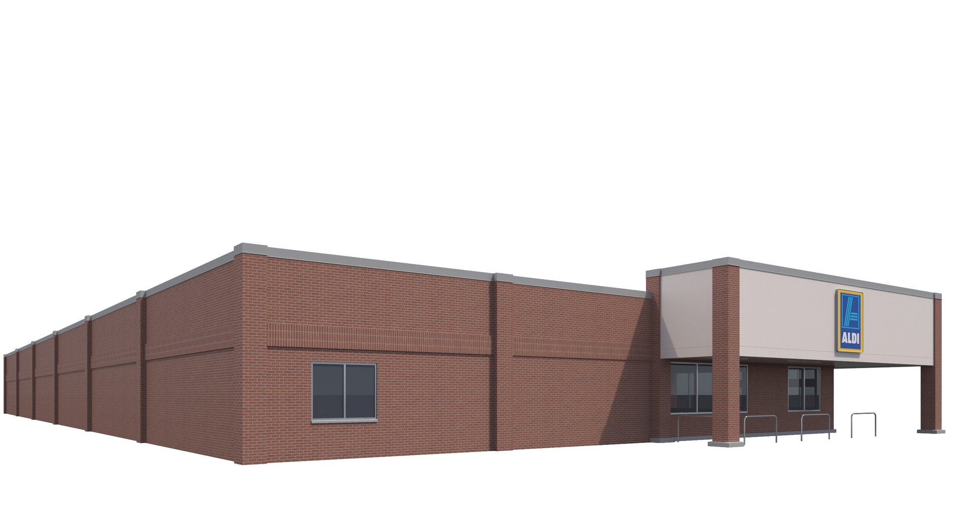 3D Exterior Retail Aldi Grocery Store - TurboSquid 1251734