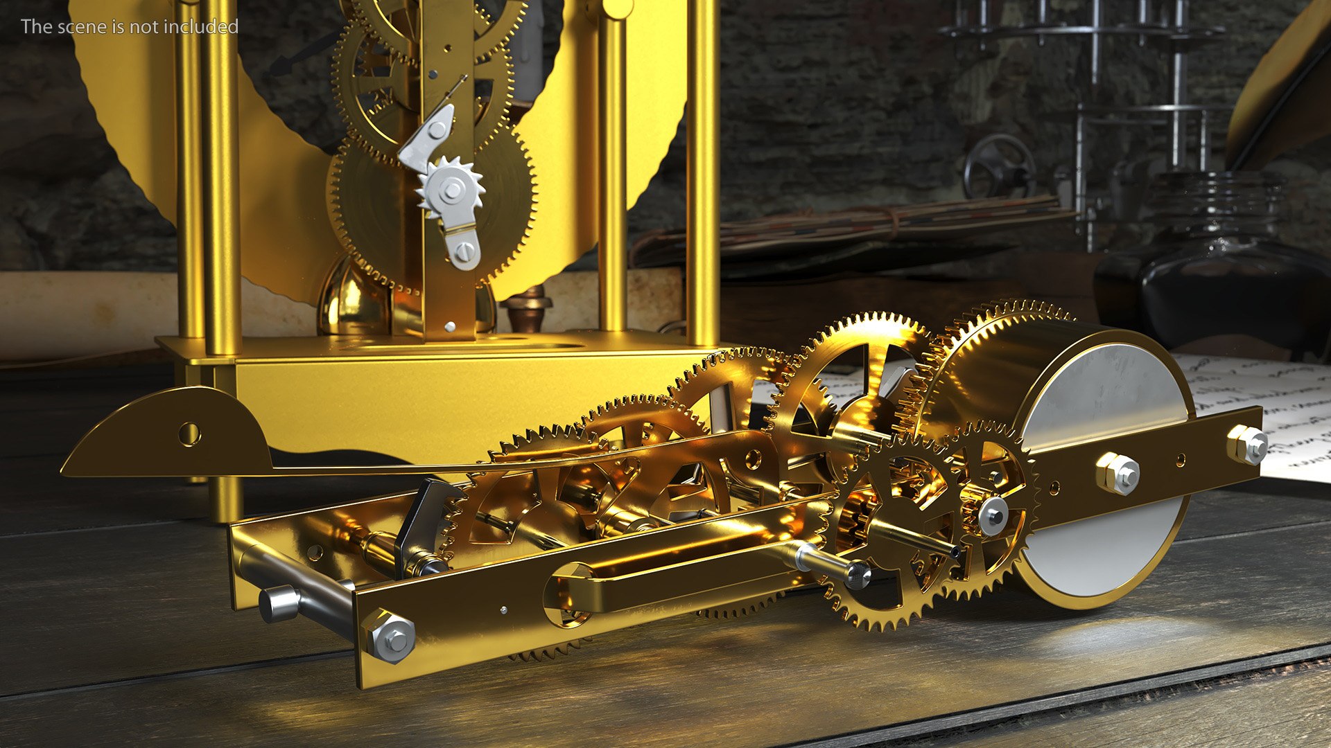 Golden Clockwork Gear 3D Model - TurboSquid 2282762