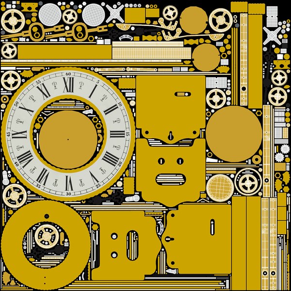 modelo 3d Mecanismo de relojería dorado - TurboSquid 2282762