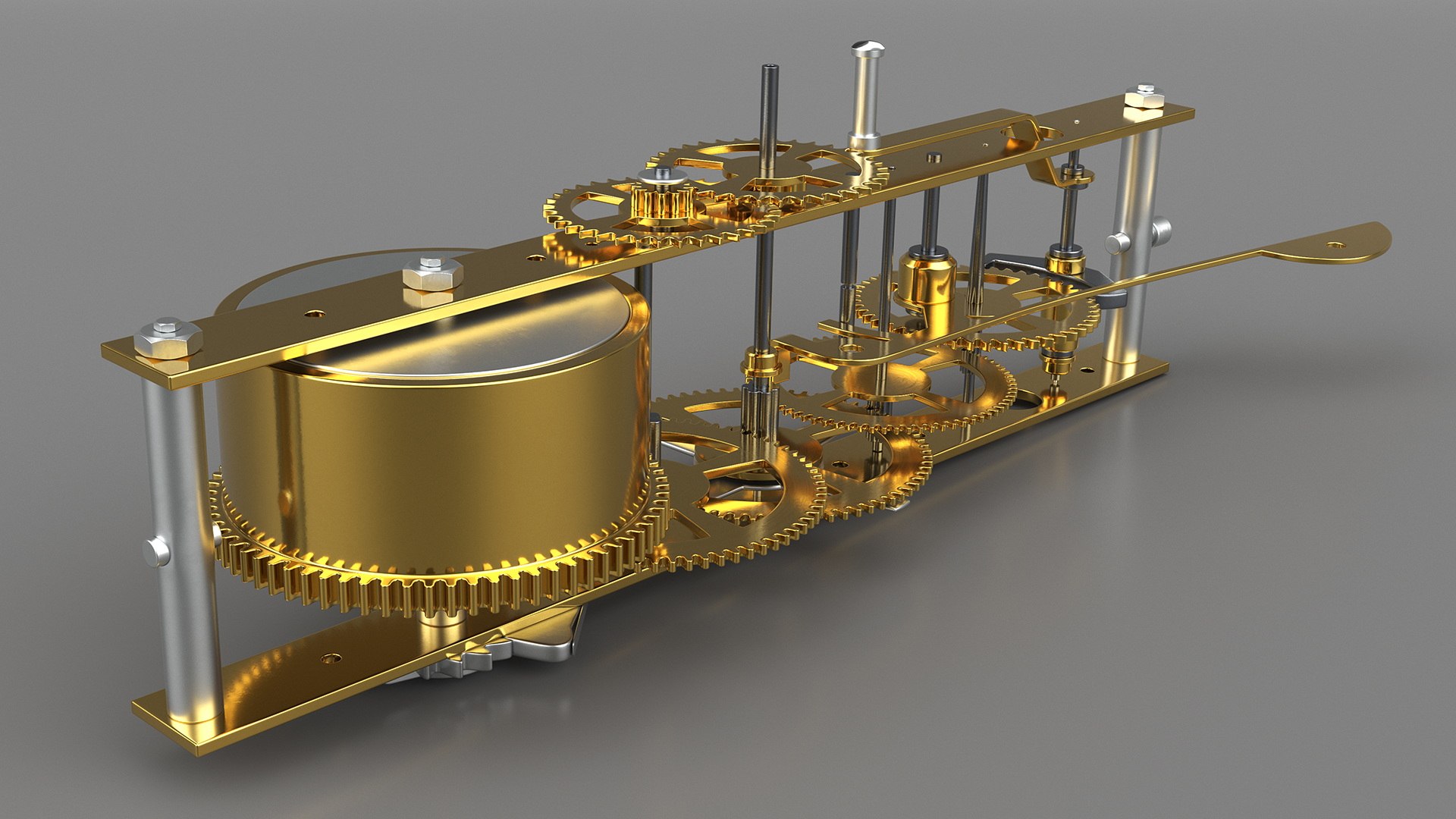 Golden Clockwork Gear 3D Model - TurboSquid 2282762