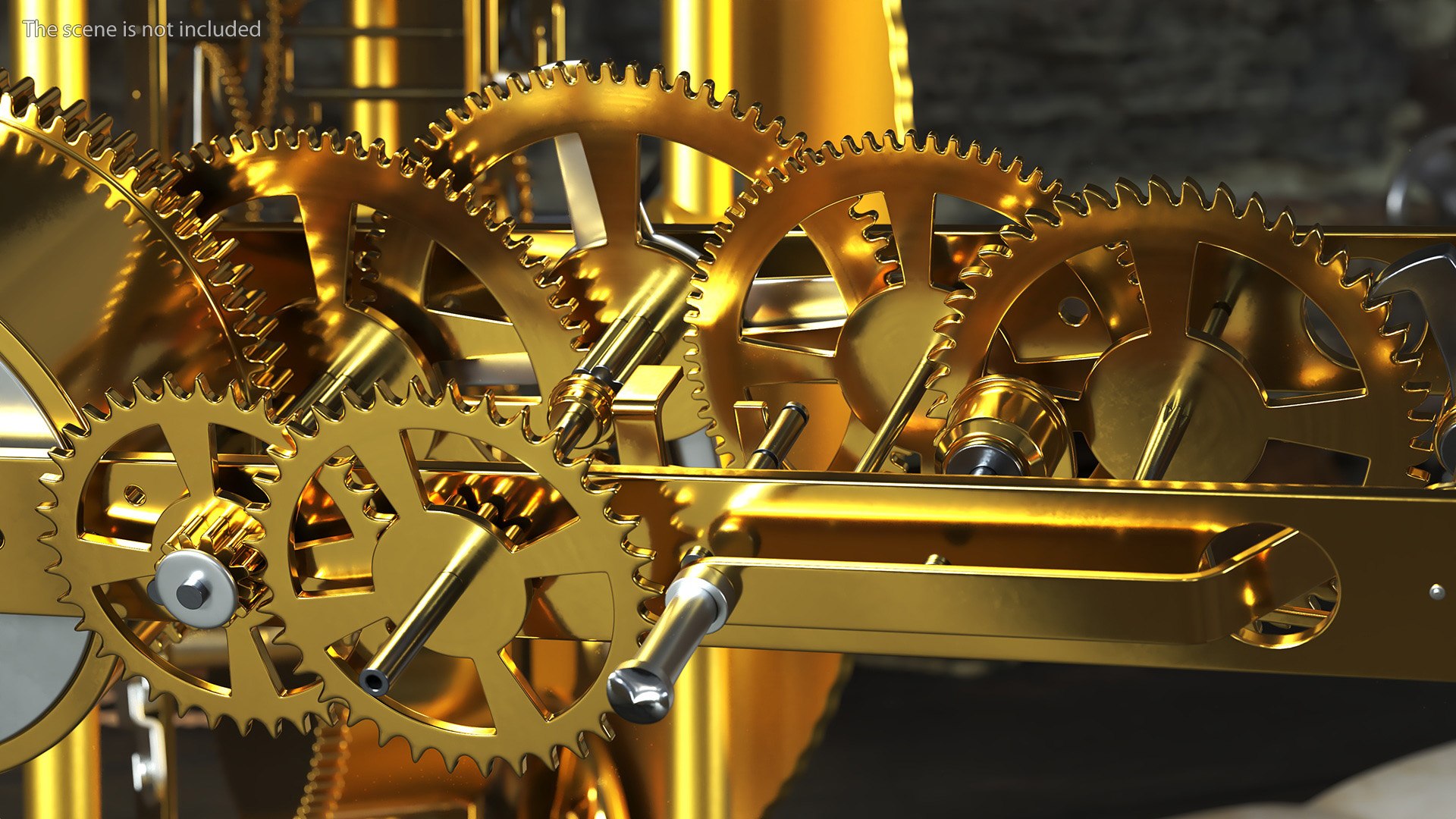 Golden Clockwork Gear 3D Model - TurboSquid 2282762