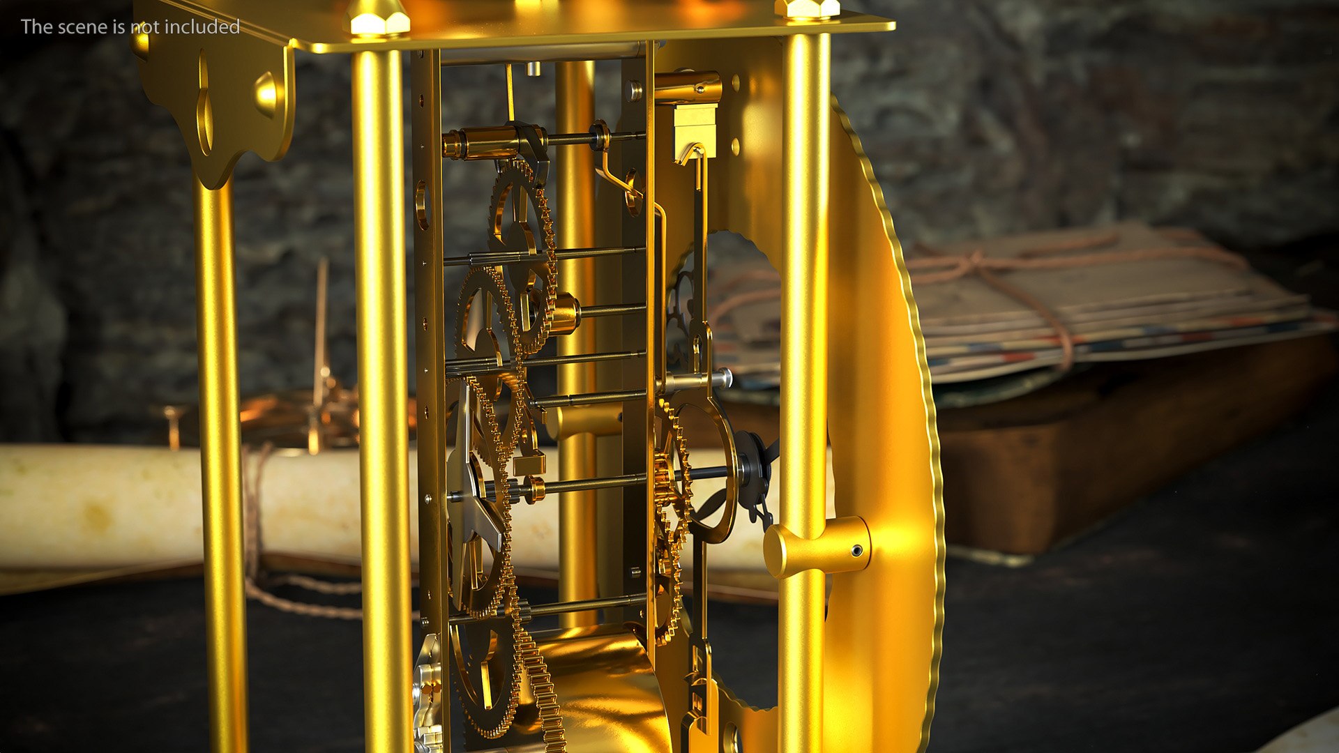 Golden Clockwork Gear 3D Model - TurboSquid 2282762